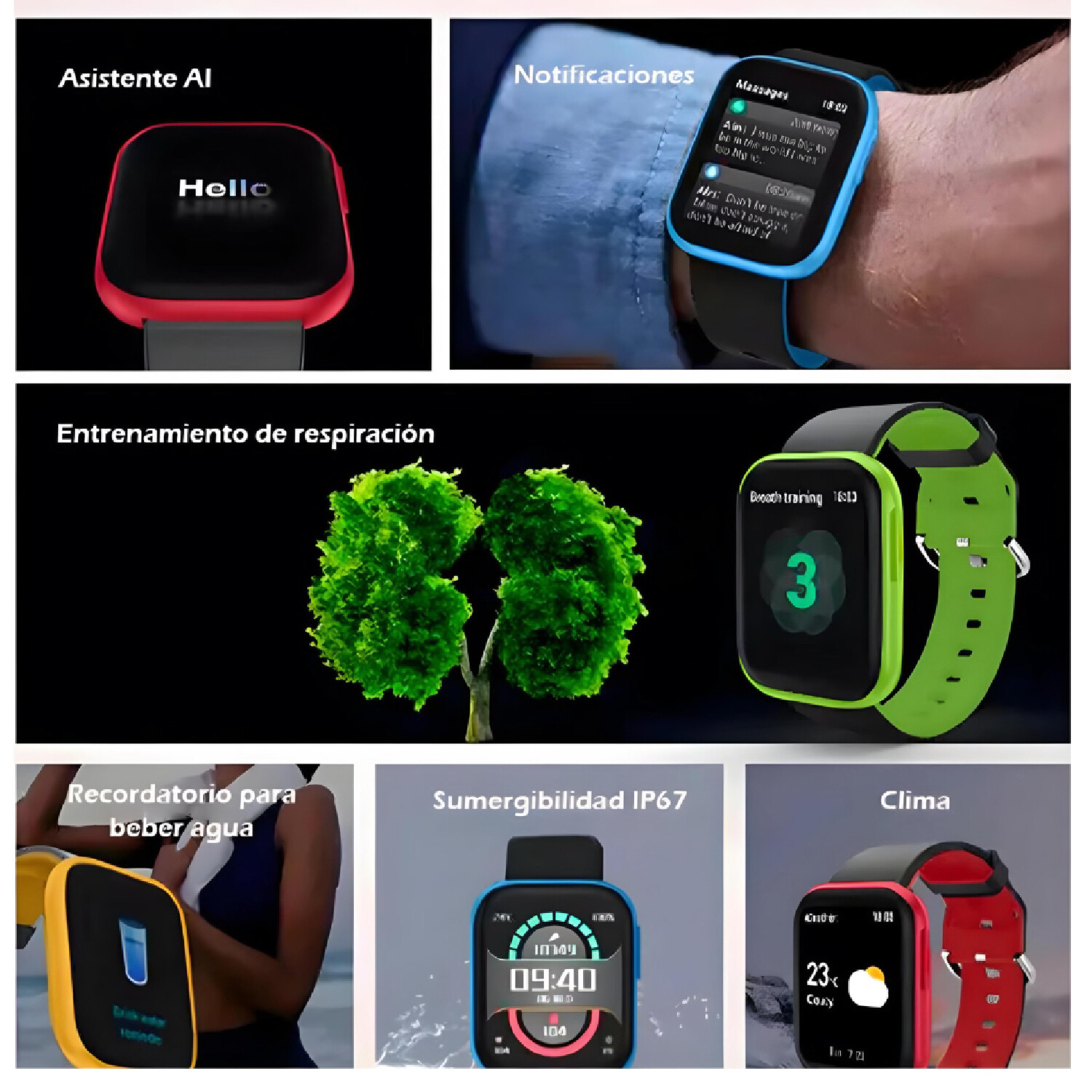 Reloj Inteligente Smartwatch Mistral Unisex SMT-X019-09 Resistente al ...
