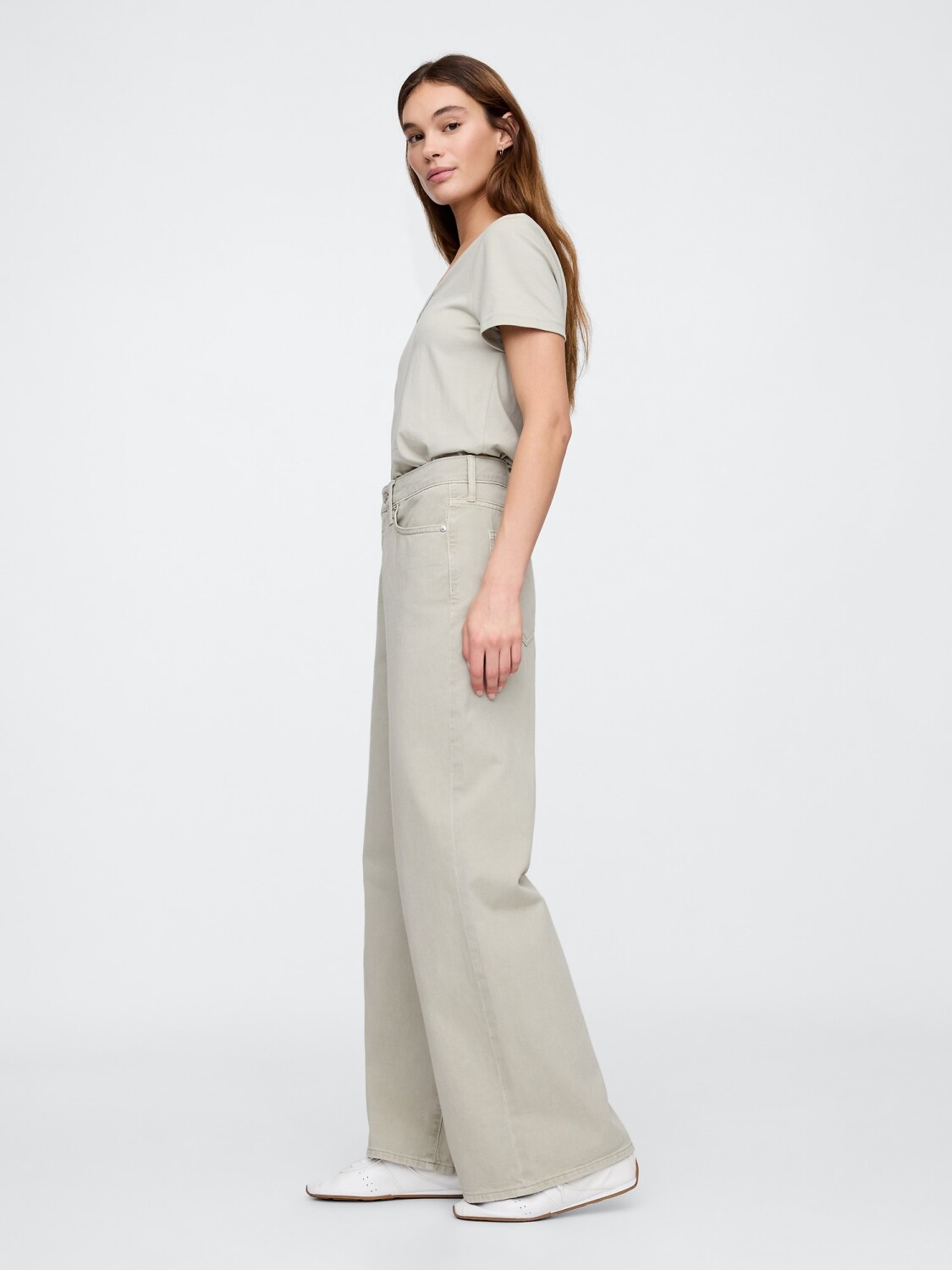 Jean Wide Leg Tiro Alto Mujer - Thunder Grey 161 — GAP Uruguay