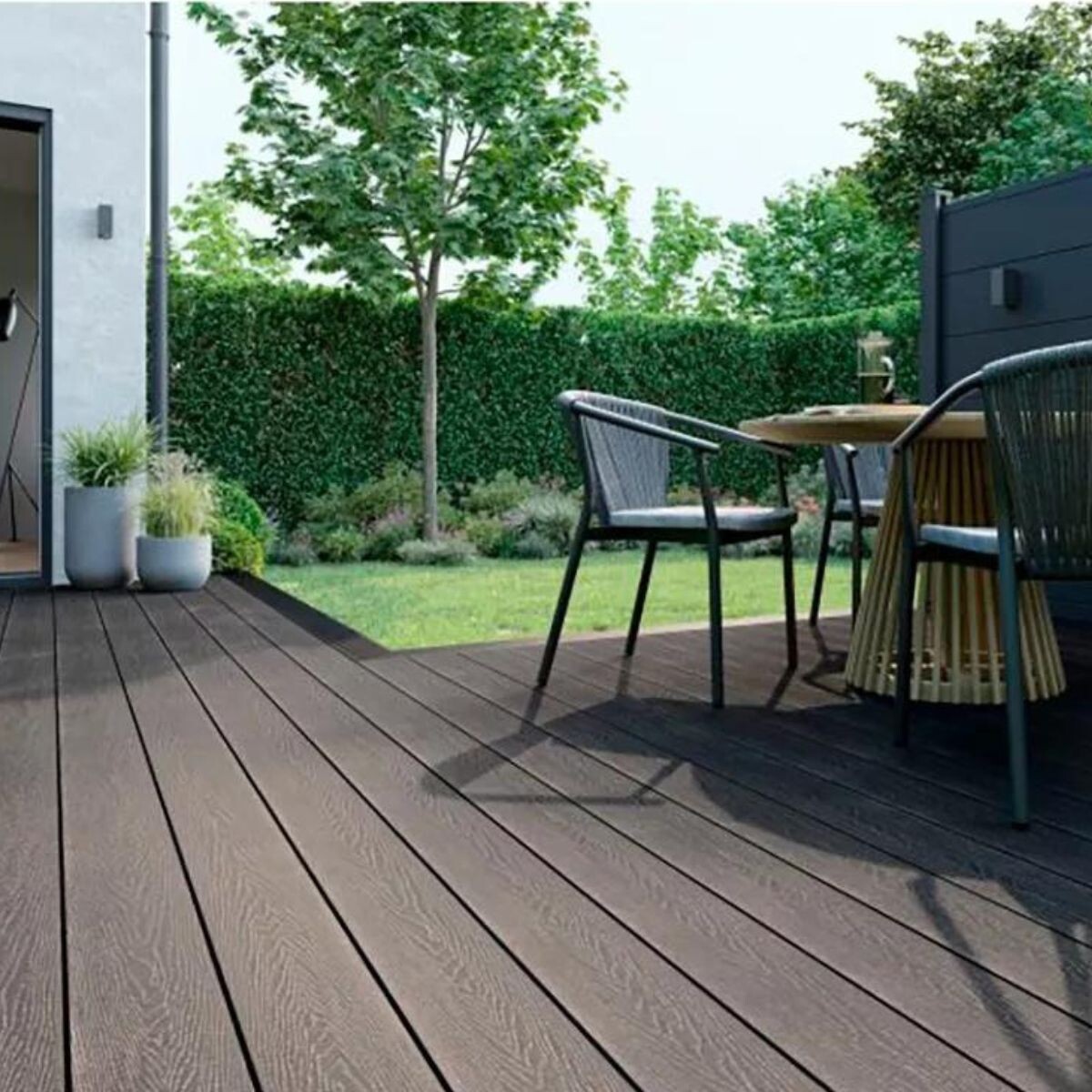 Deck Para Exterior en WPC Light Coffee — Prodeco