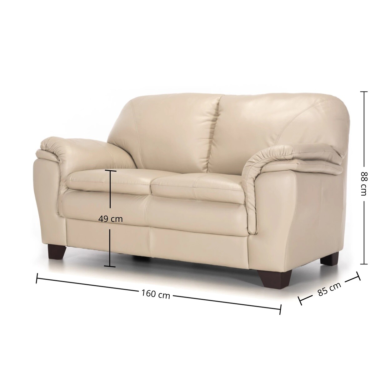 Sofá Arezzo - Cuero Básico - 2 cuerpos - Arena - (Preventa) — NYR Uruguay