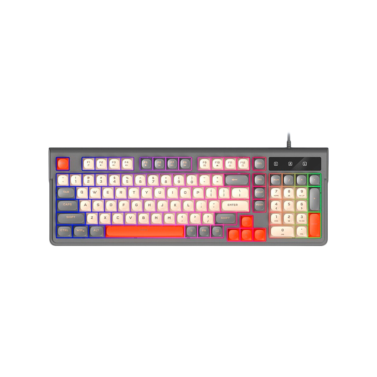 Teclado gaming T13 98 teclas con RGB color gris — Cellular Center