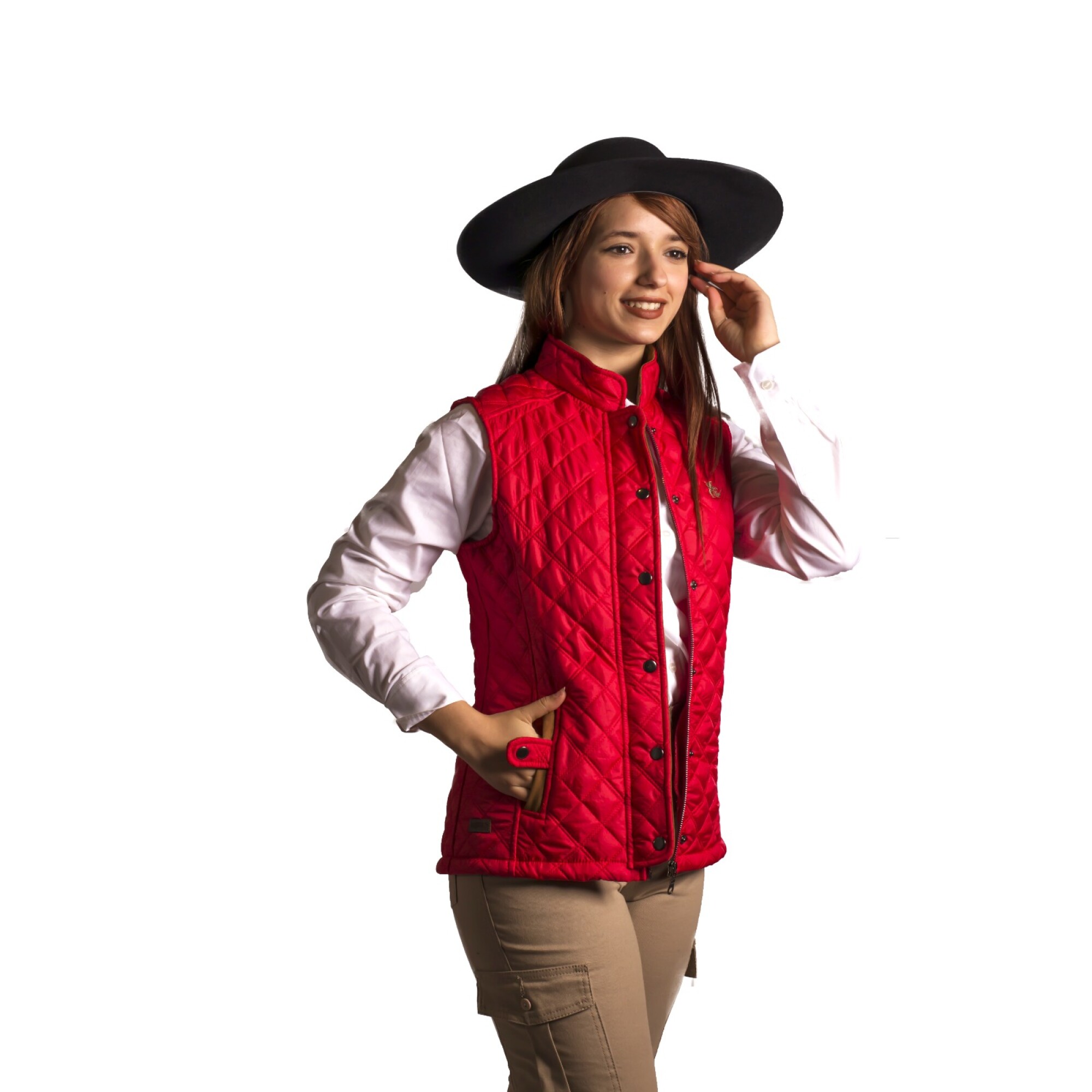 Chaleco Capitoneado Dama - Rojo — Bagual