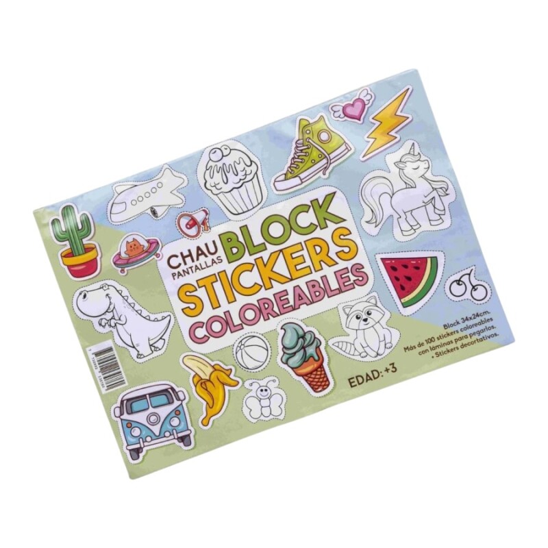 Block Stickers Coloreables Chau Pantallas — AdelEste