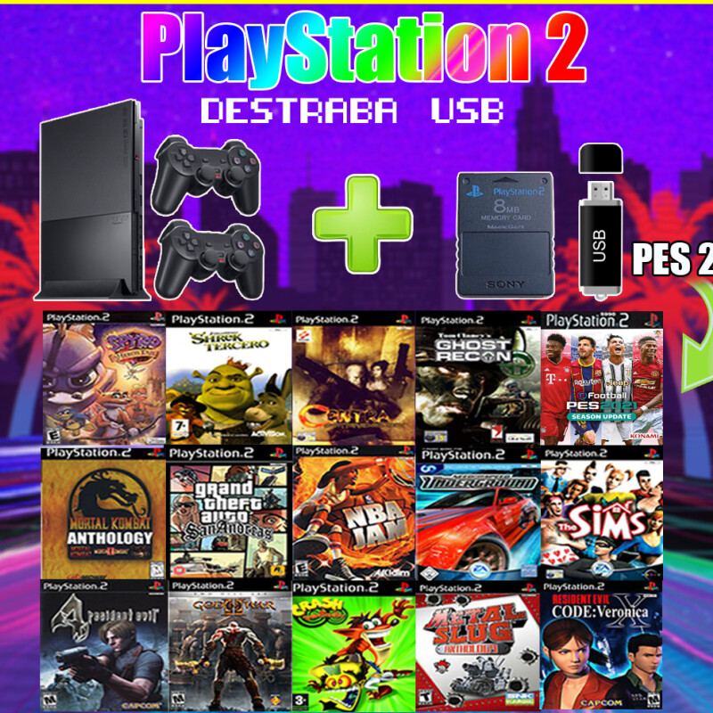 CONSOLA Playstation 2 PS2 PLAY 2 USB Pack 1 — Martín Games