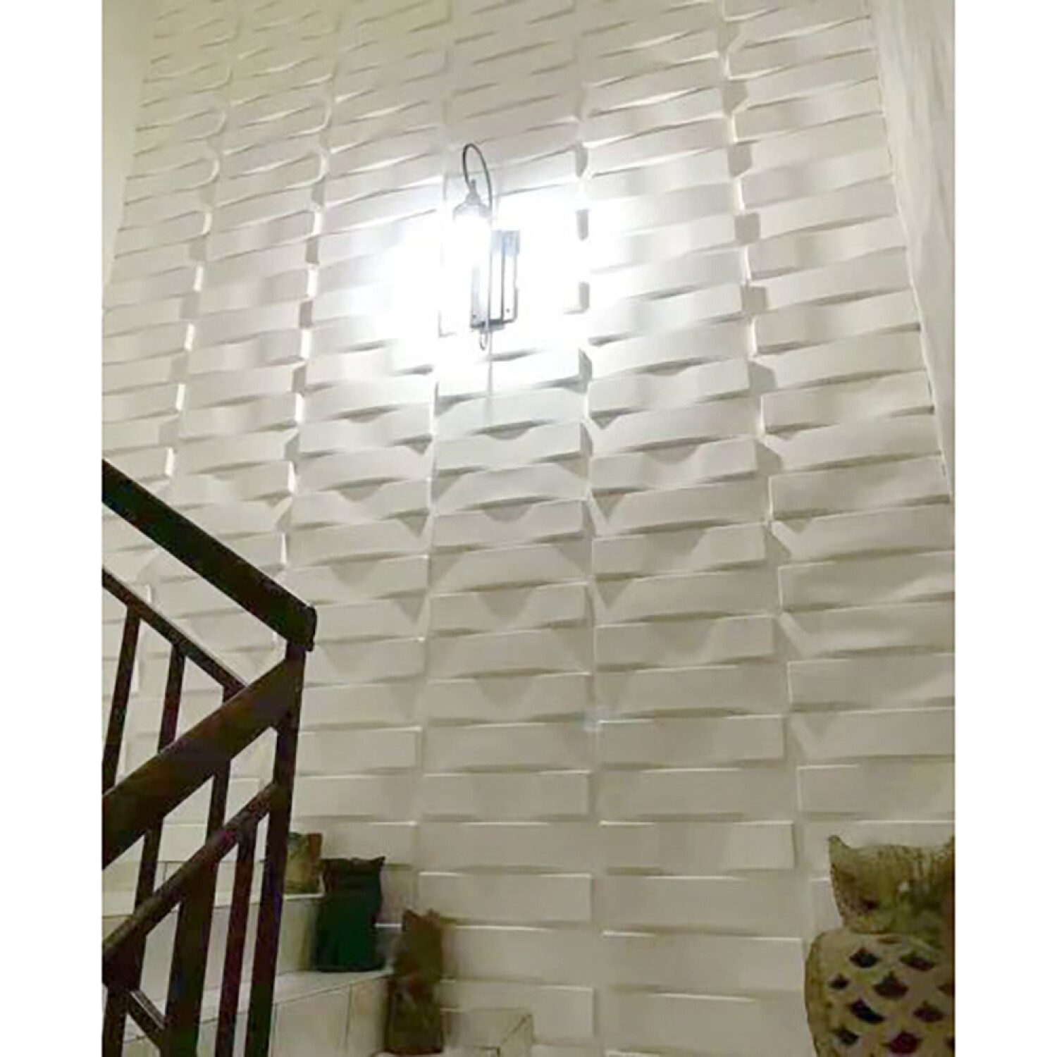 Panel Decorativo En Pvc 3d Para Pared Modelo D013 50x50 Cm Blanco Mate — Castro