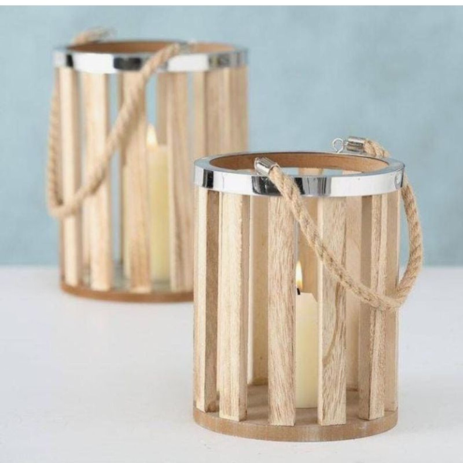 Fanal de Madera x2 Redondo — Casa Fessta