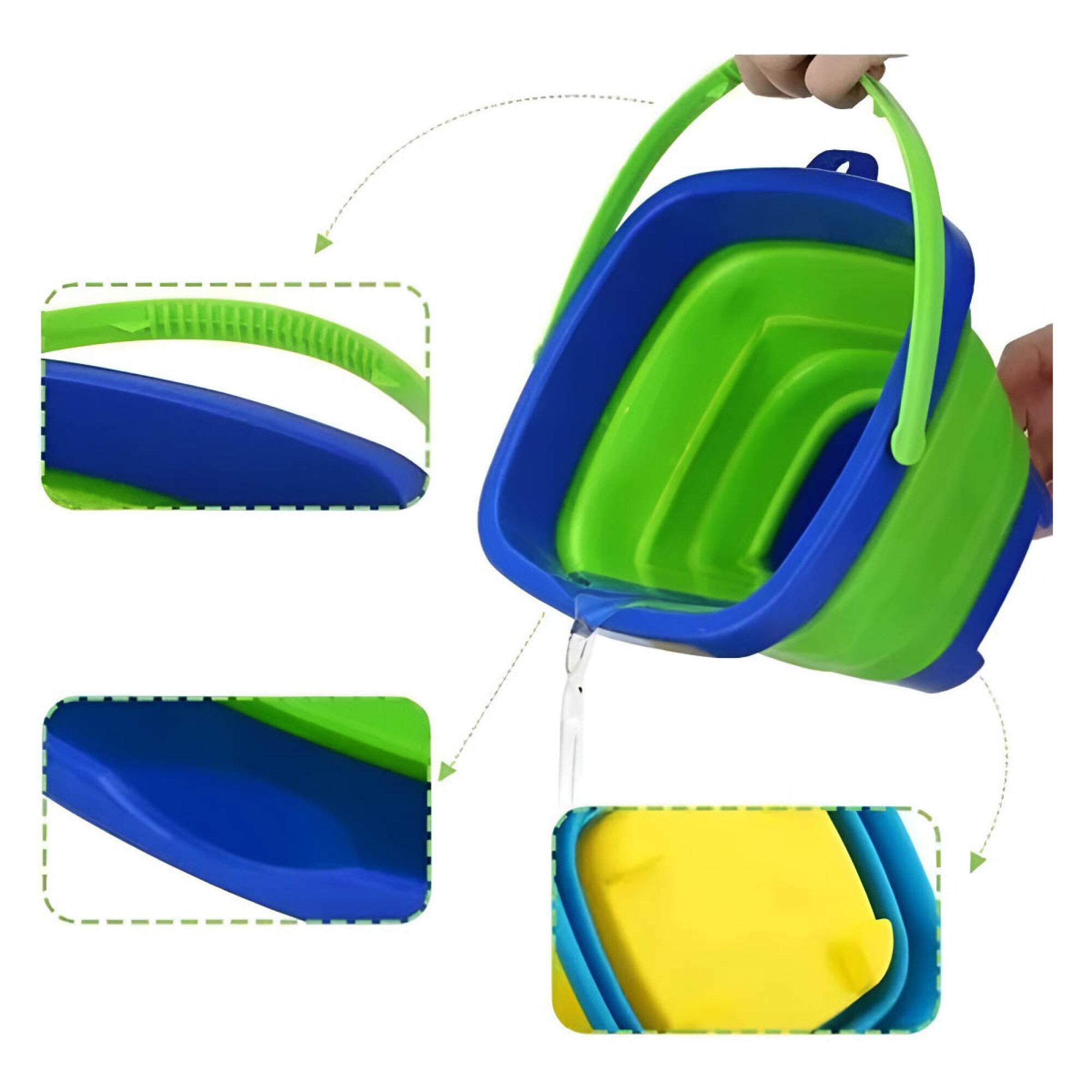 Set X3 Baldes Plegables Playa Arena Multifuncional — El Rey del ...