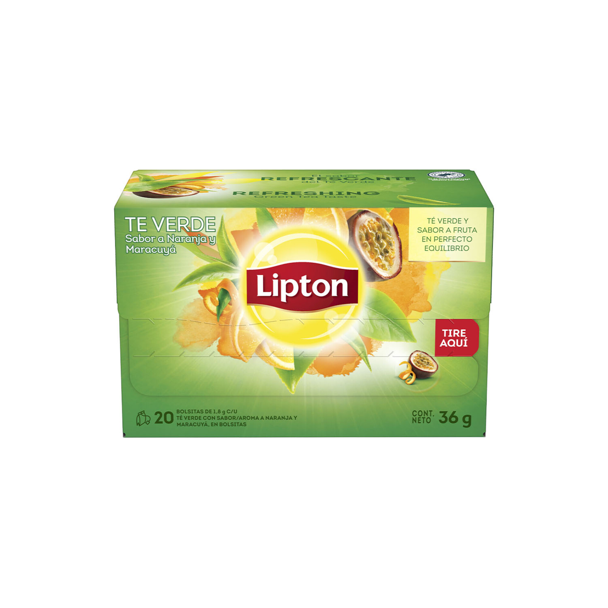 TE LIPTON VERDE NARANJA Y MARACUYA x 20 sob — El palacio del café