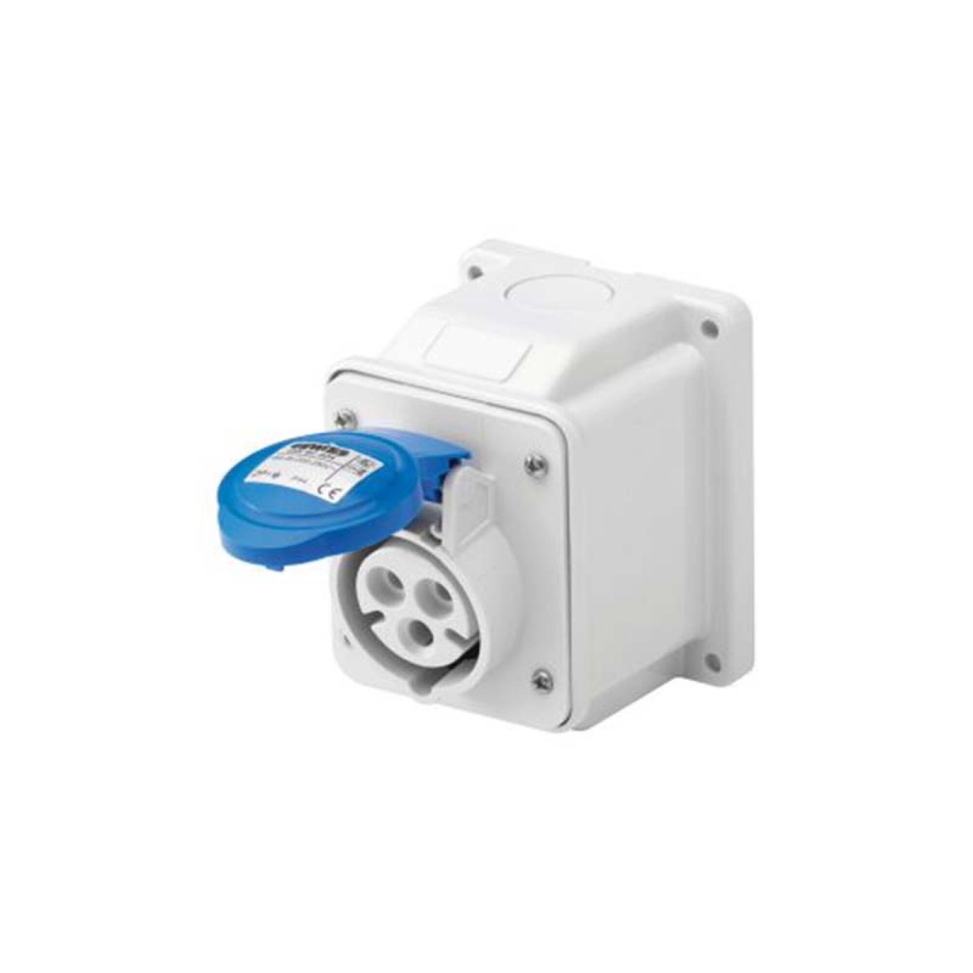 Tomacorriente ext. ind. 2P+T 16A 6HS 220V azul - GG2477 — Fivisa