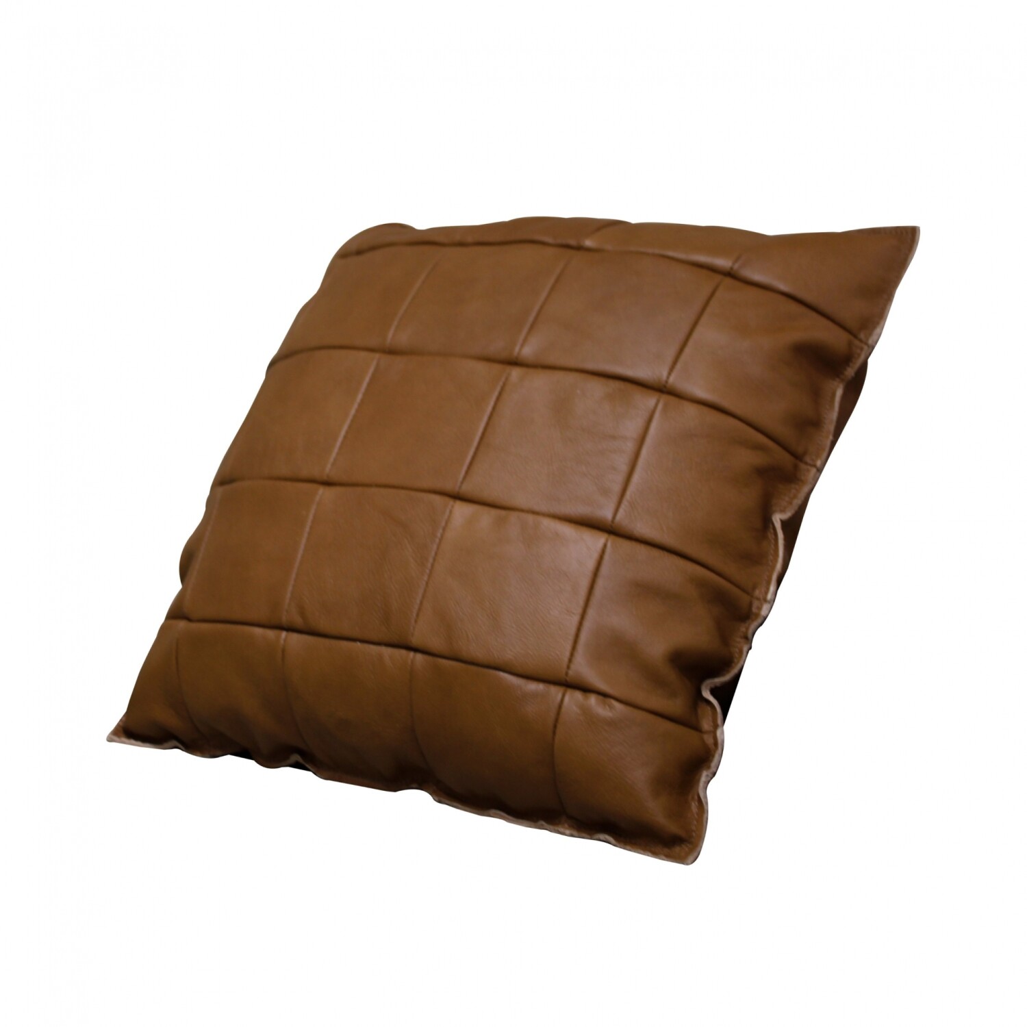 Almohadón Cuero - 48x48cm - Lisa - Marrón — Rustico Hogar