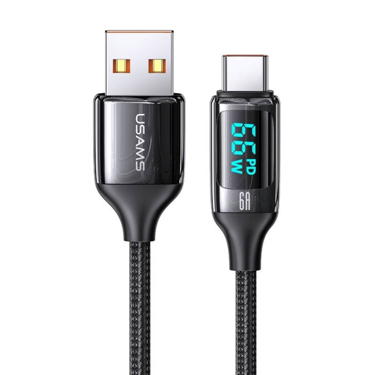 Cable Datos USB A USB-C 6A 1.2M Pantalla LCD Carga Rapida — Atrix