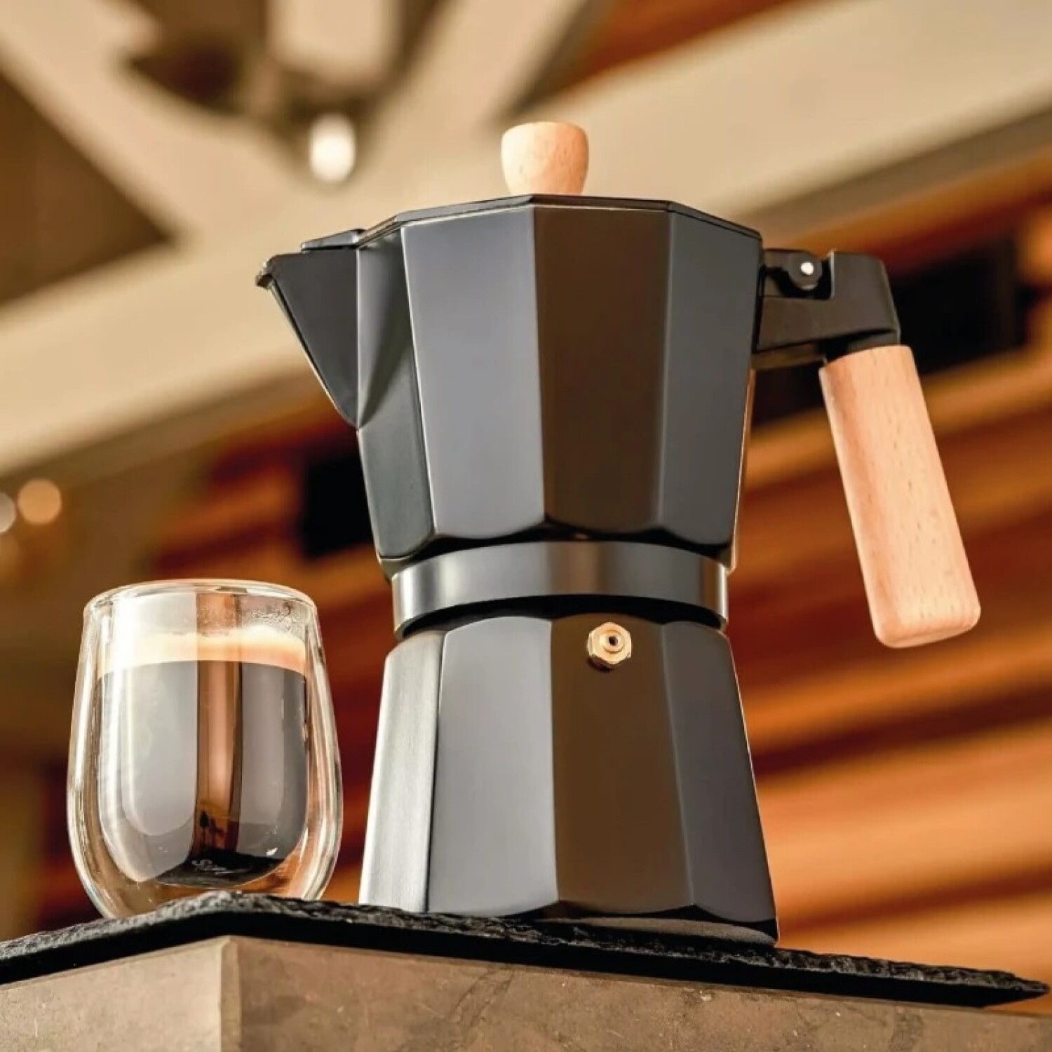 Cafetera Italiana - 300 Ml - Negro — Rustico Hogar