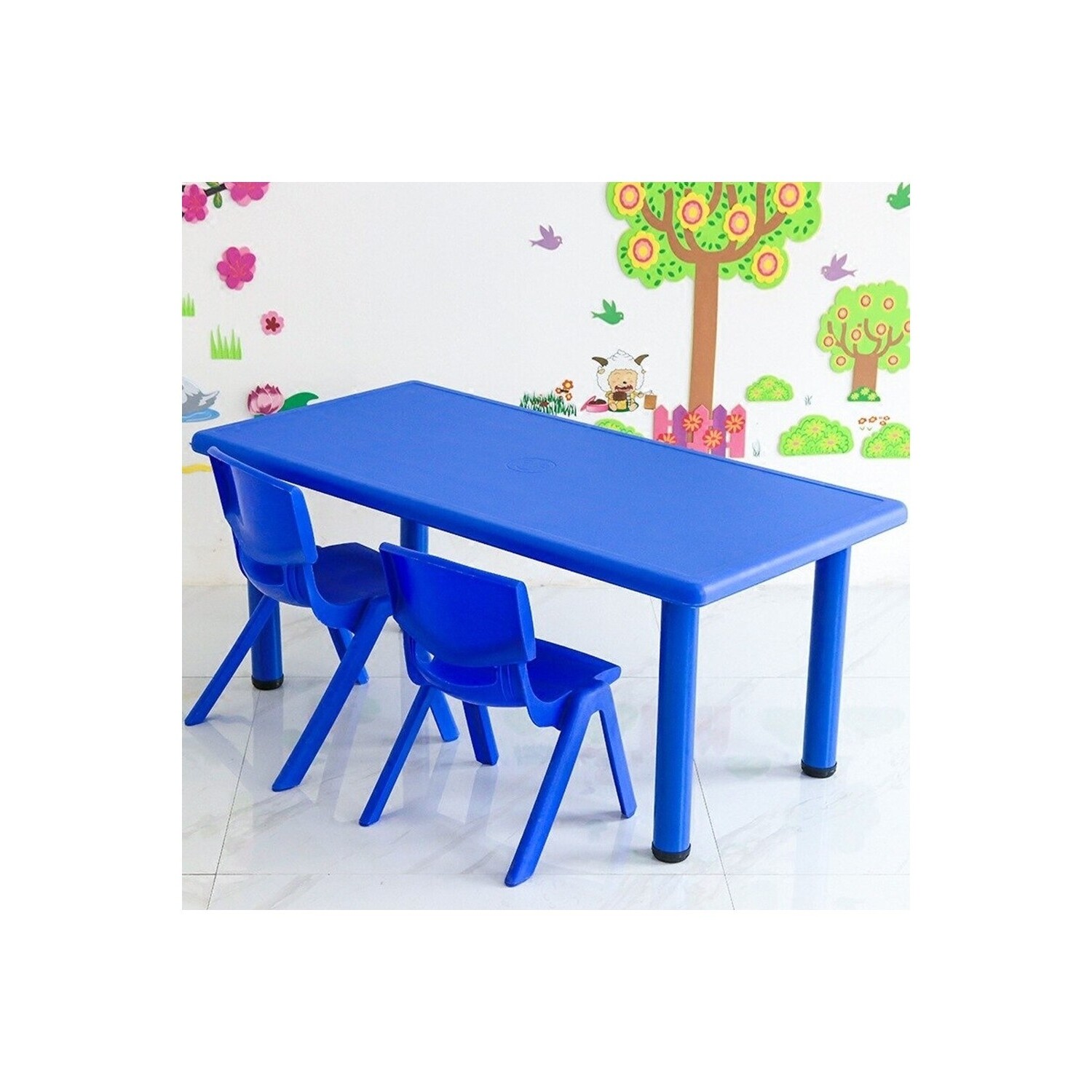 Mesa de plástico niños rectangular 120x60cm - Azul — Electroventas