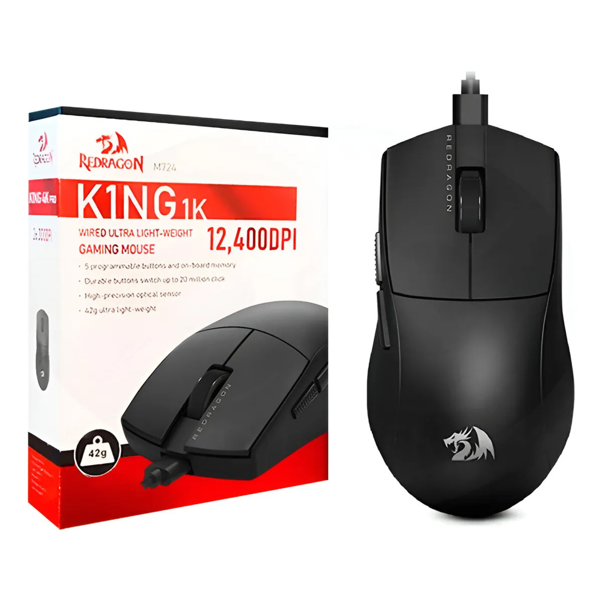 Mouse Gamer Redragon King M724 1K Black — ZonaTecno