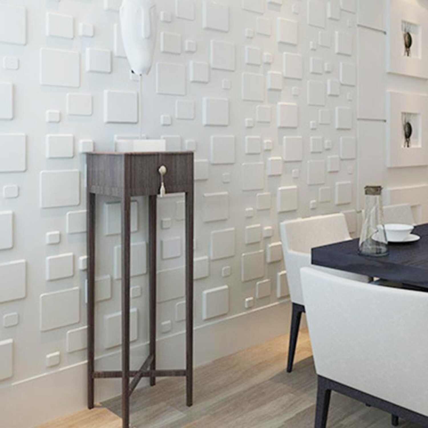 Panel Decorativo En Pvc 3d Para Pared Modelo D071 50x50 Cm Blanco Mate ...