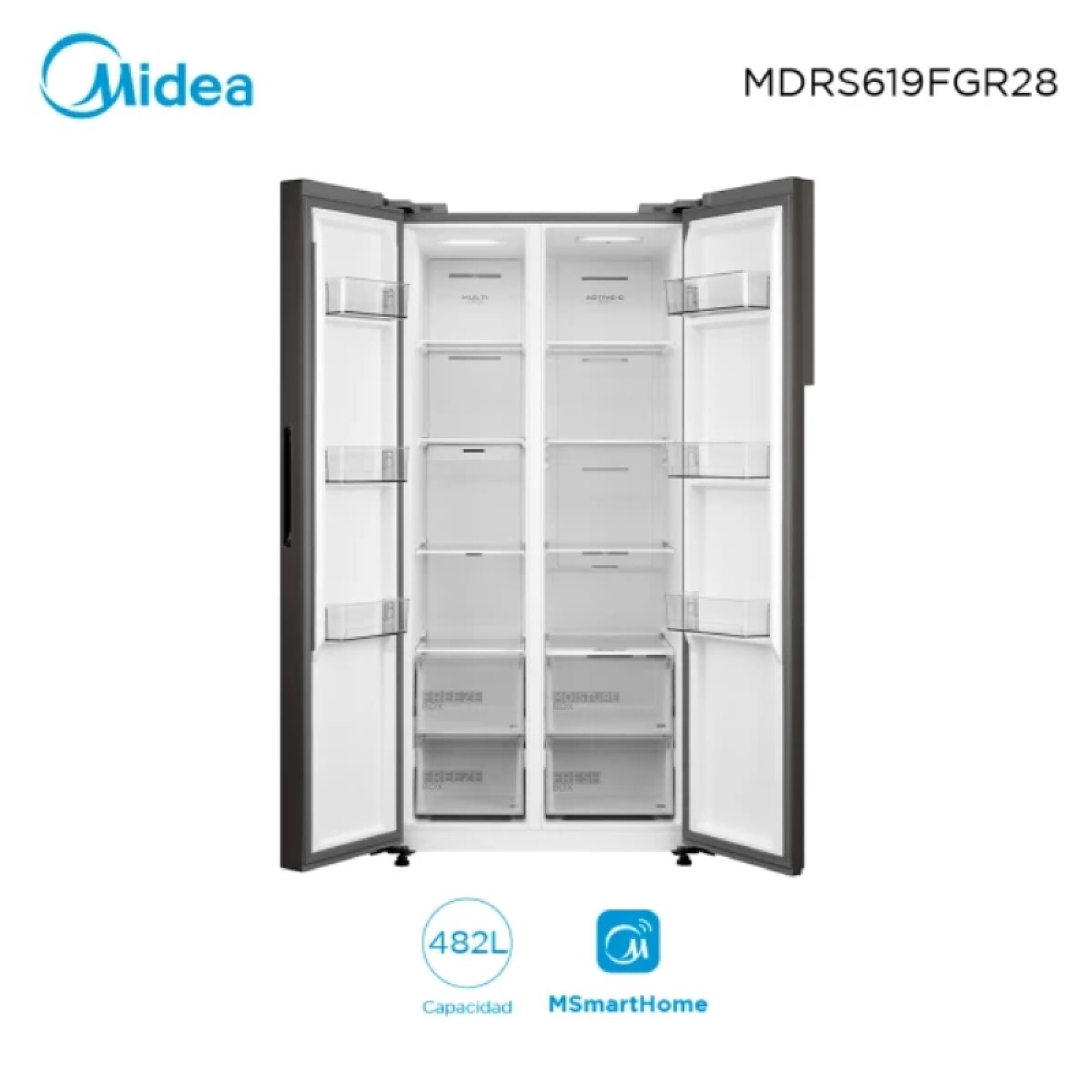 Heladera Midea M500 ( 619) Side By Side Inverter Inox/ Blac — Albanes