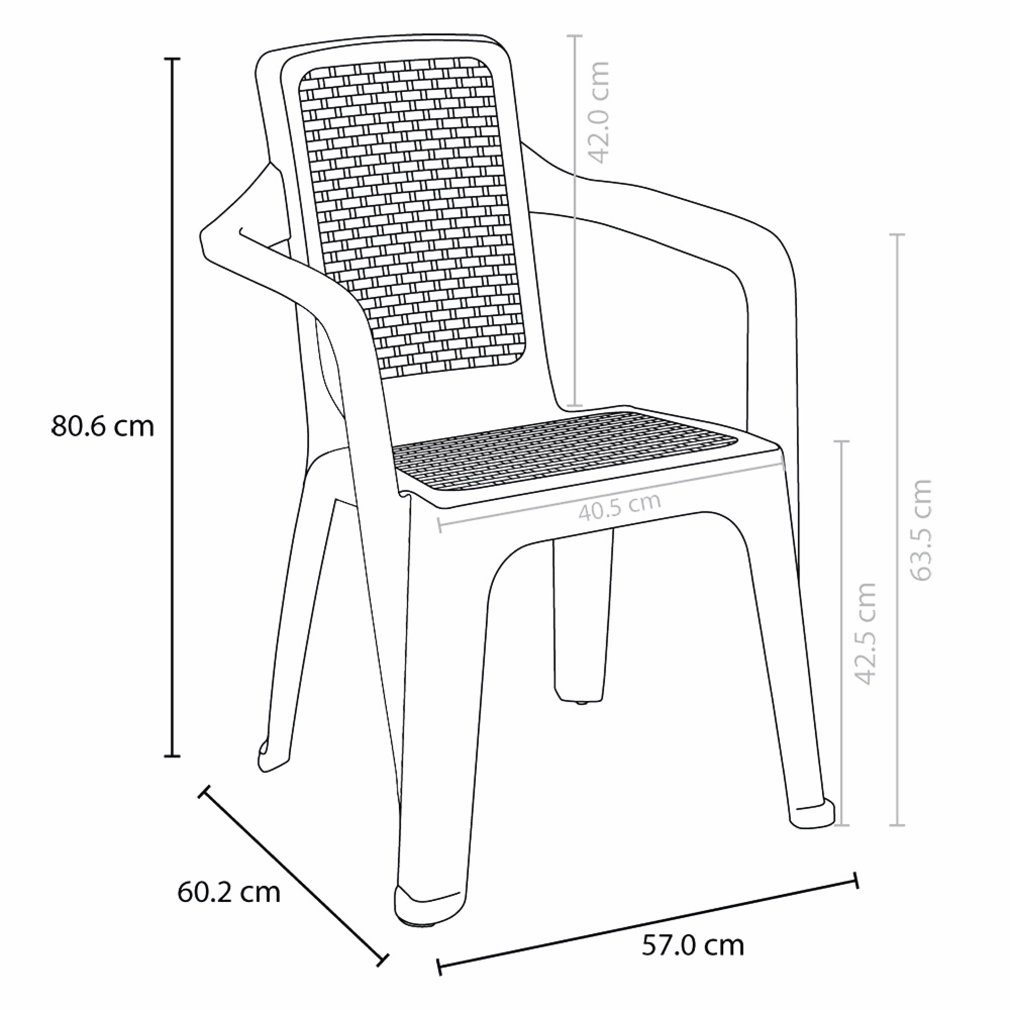 Silla Plastica Simula Ratán Ideal Para Jardin Exterior Rimax - Wengue — HTS