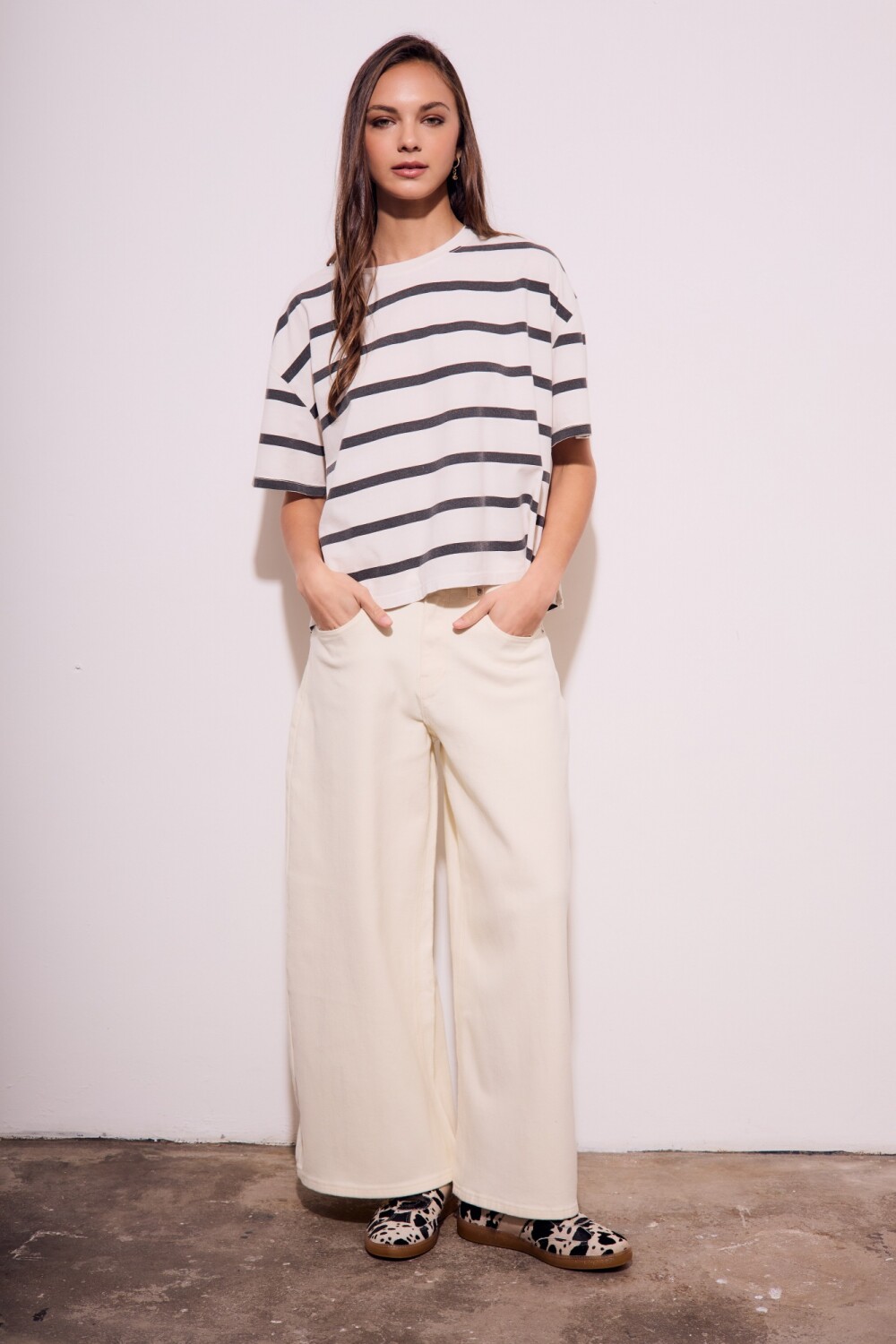 Remera Algodon Lavado Rayas - Negro — Lemon