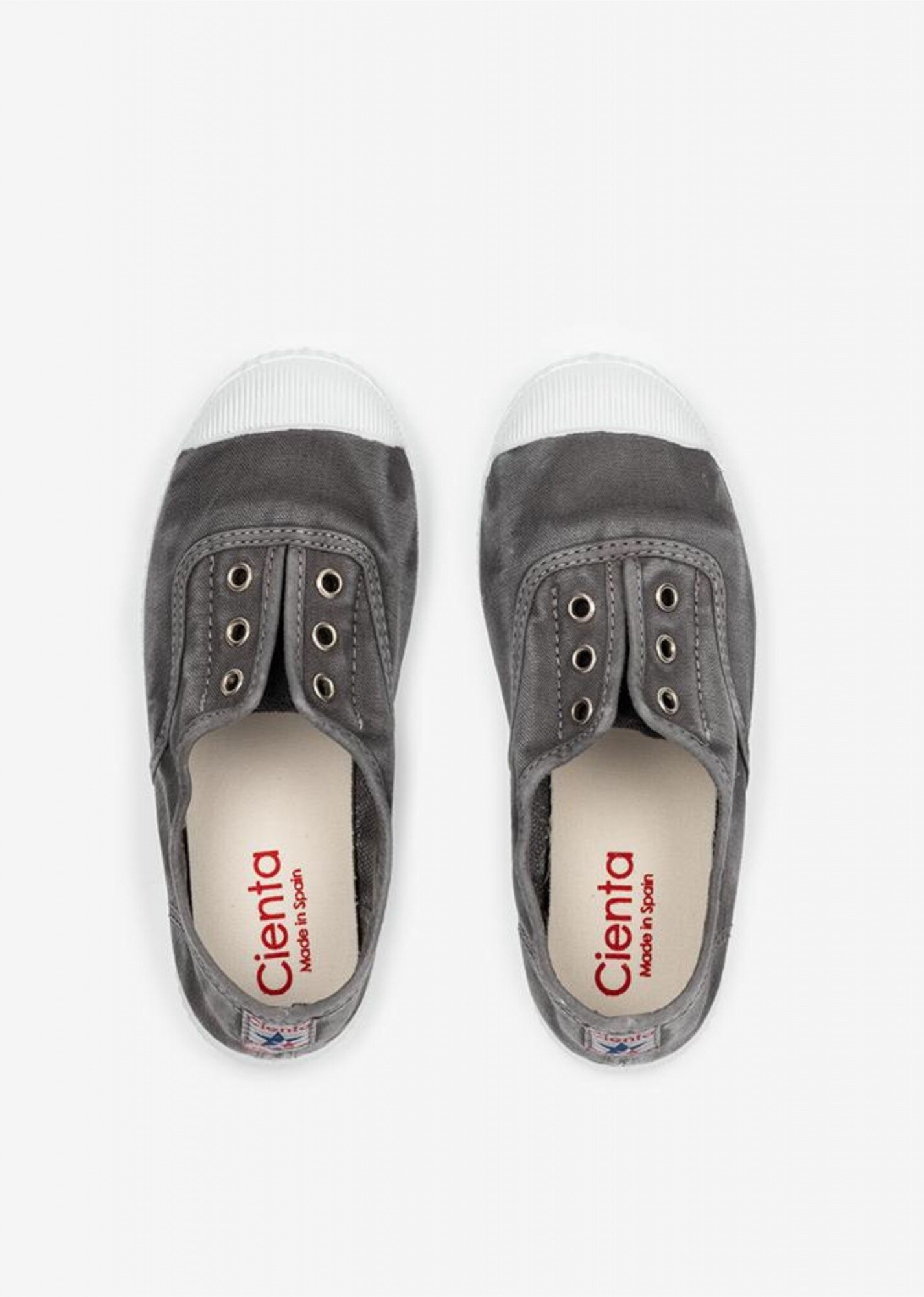 Zapatilla inglesa puntera tintado enzimático - Gris — Cienta