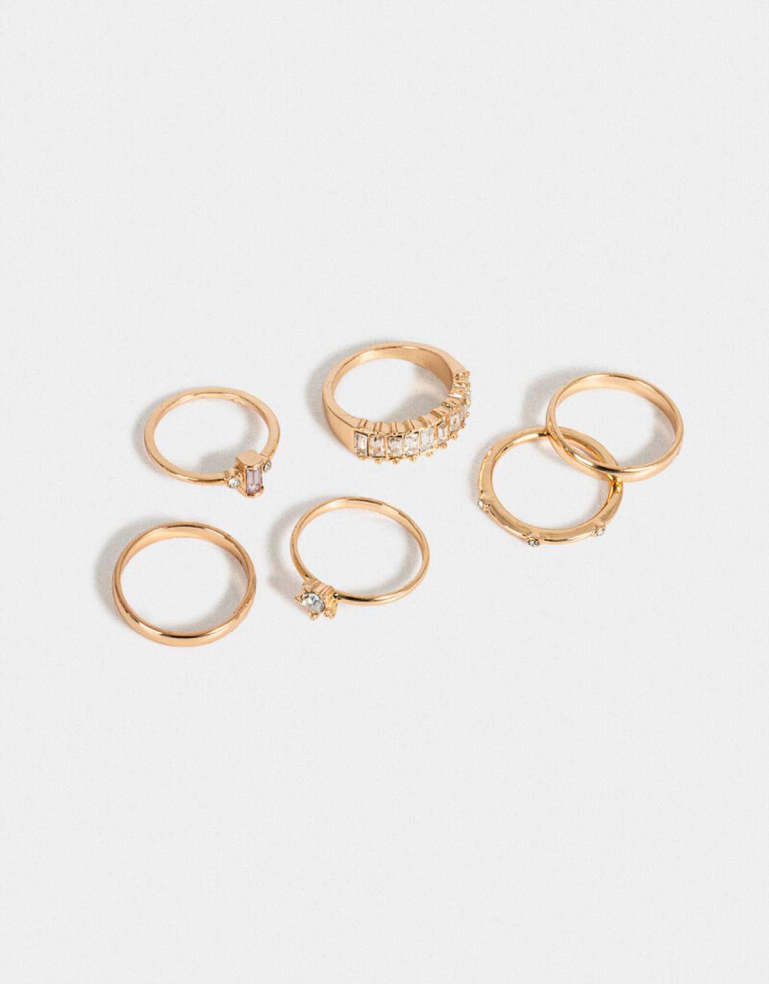 Set De Anillos Con Strass - Dorado — Tienda Soy Santander