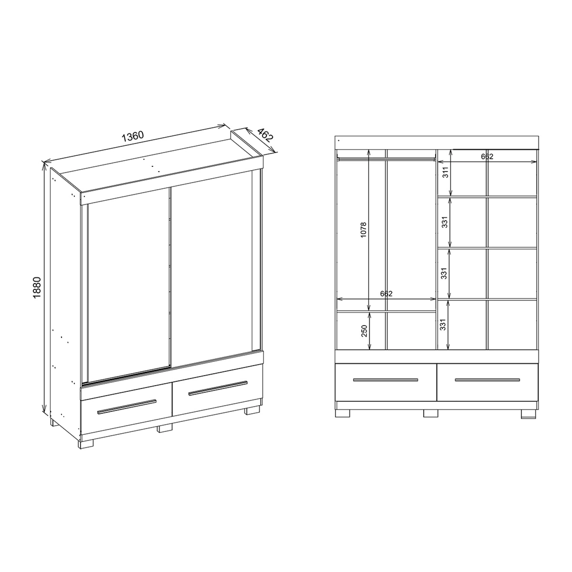 Ropero Sereno Color Freijo/off White — Castro