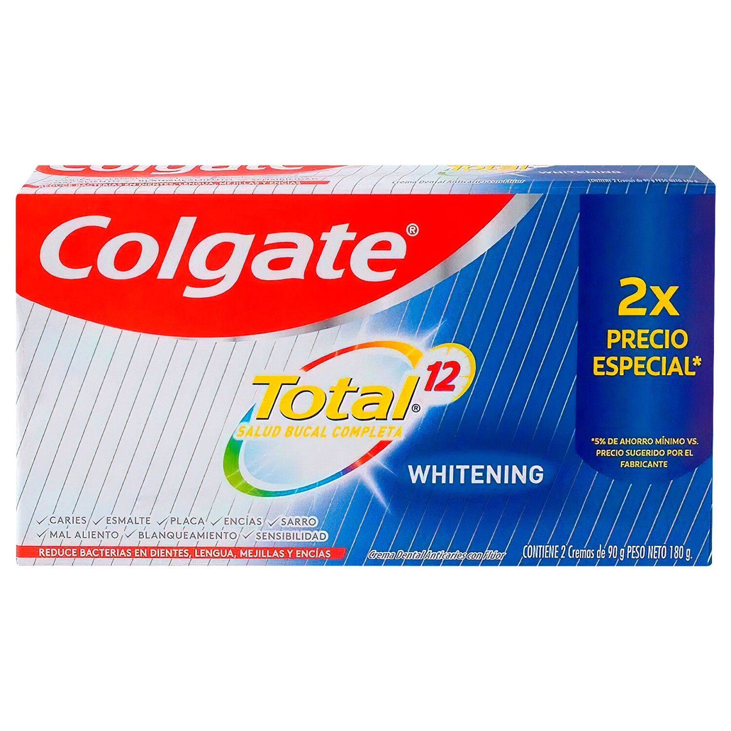 Pasta Dental Colgate Total 12 Whitening 90 G 2 U — San Roque