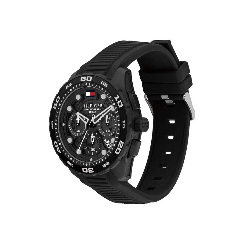 Reloj Tommy Hilfiger 1792233 Para Hombre De Silicona Negro — Riviera Joyas