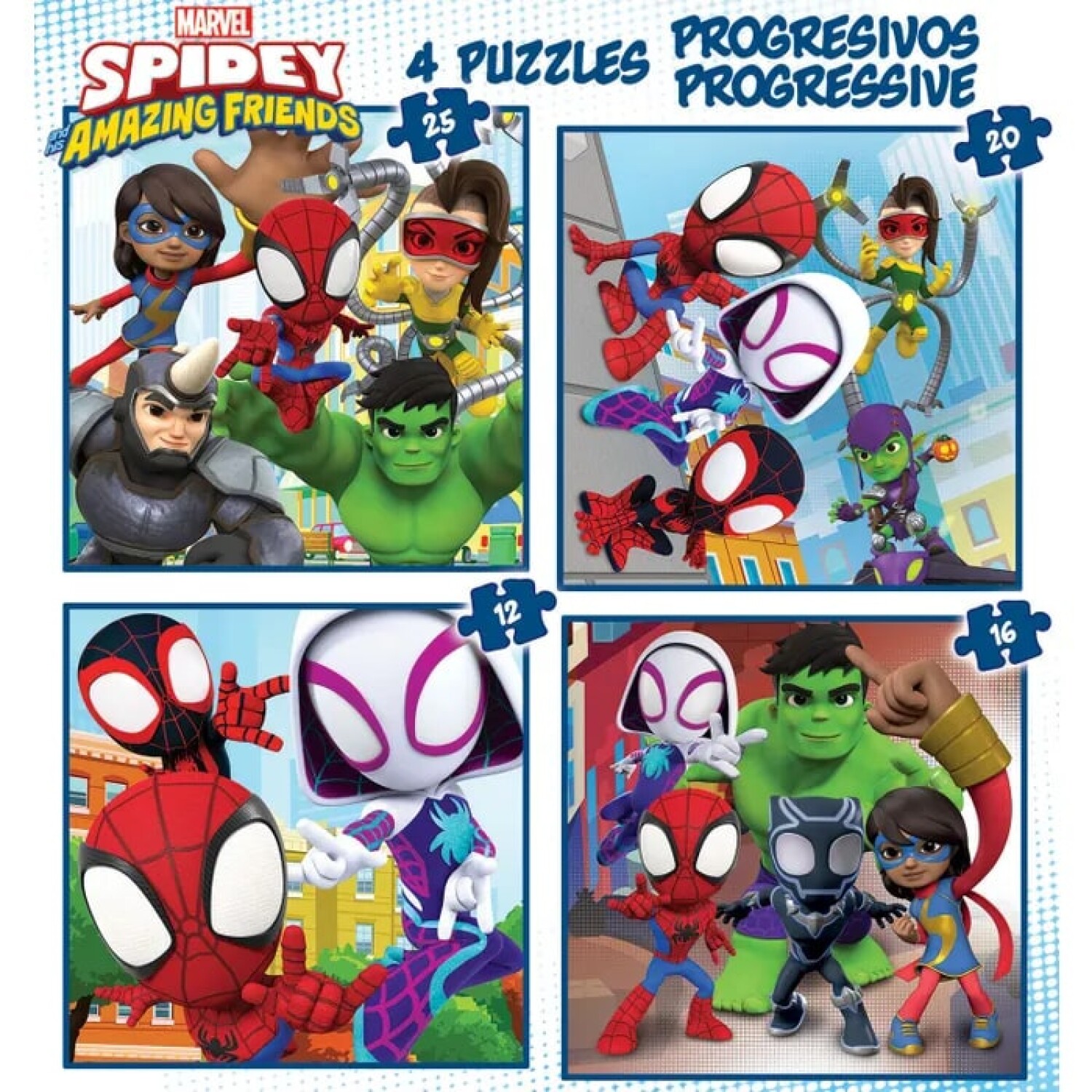 Puzzle Educa Progresivo Spidey Y Sus Sorprendentes Amigos — Ardo Mayorista