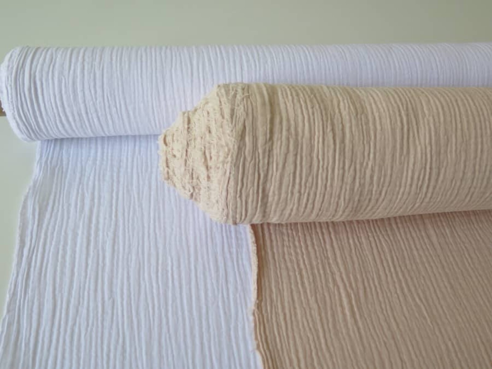 Tela Bambula Blanca (Algodón arrugado/amasado - Gasa Pañalera) — Anne Decor