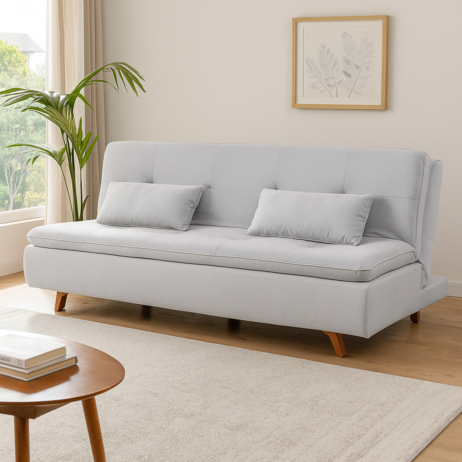 Sofá Cama Maira - Tela Rústica - 9832 (Parma Ceniza) — NYR Uruguay