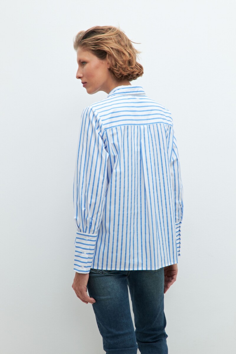 Camisa rayada - celeste — Lolita