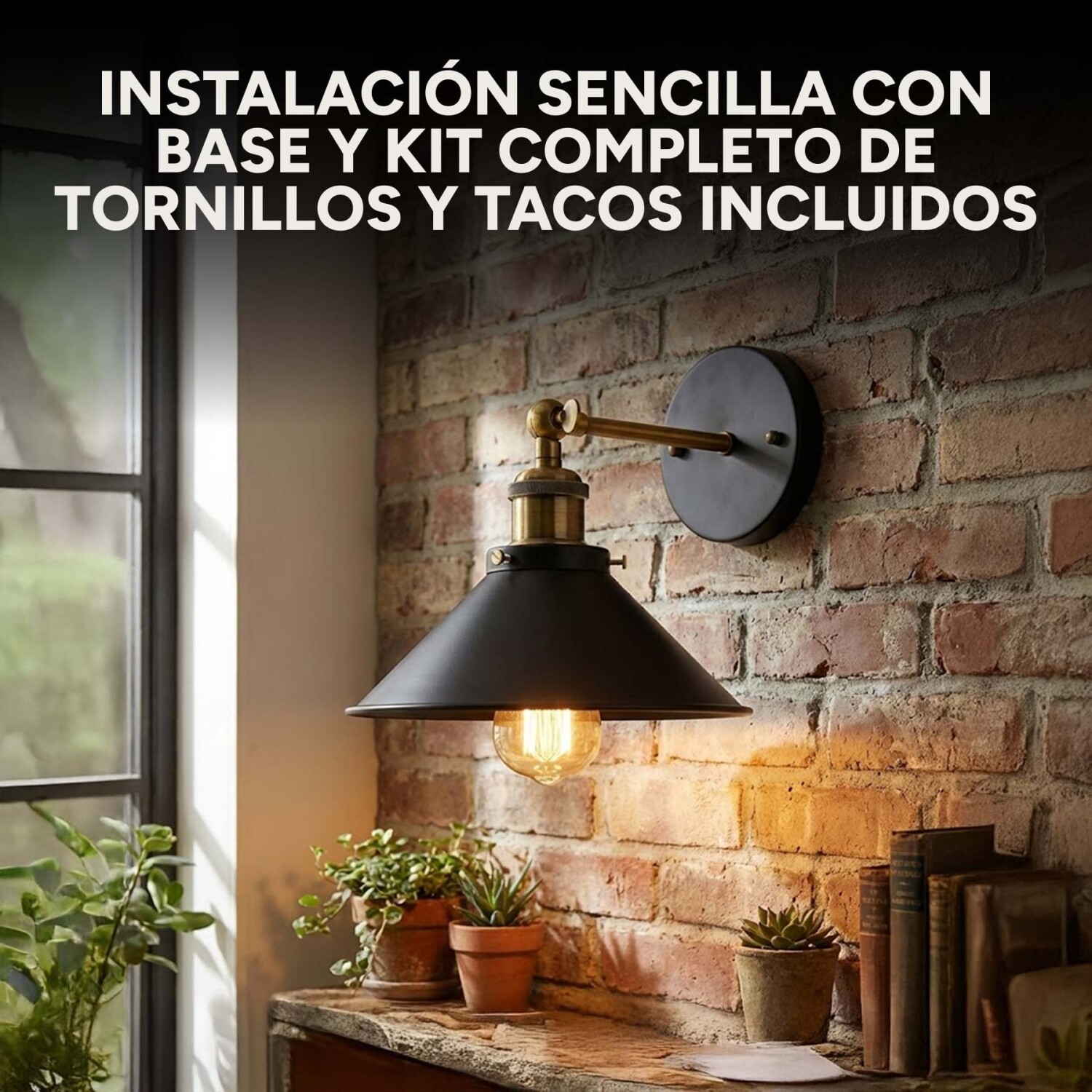 Porta Lampara Aplique Pared Techo Ajustable Vintage - Color Negro — Atrix