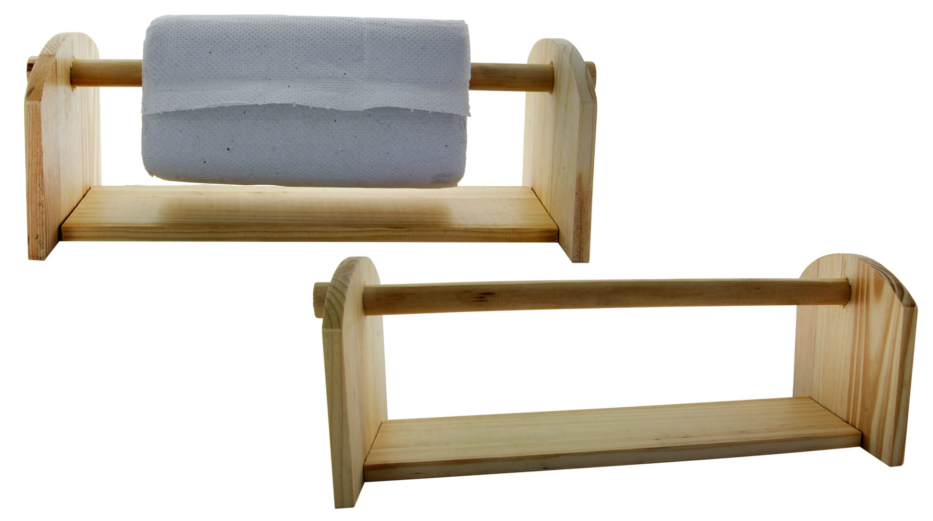 PORTA ROLLO MADERA 32 CM EN CAJA MK0649 — El Clon