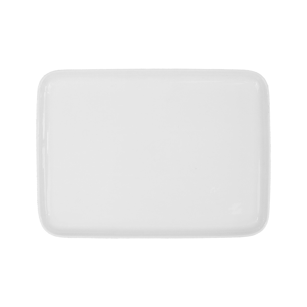 Bandeja rectangular de ceramica blanca — El Clon
