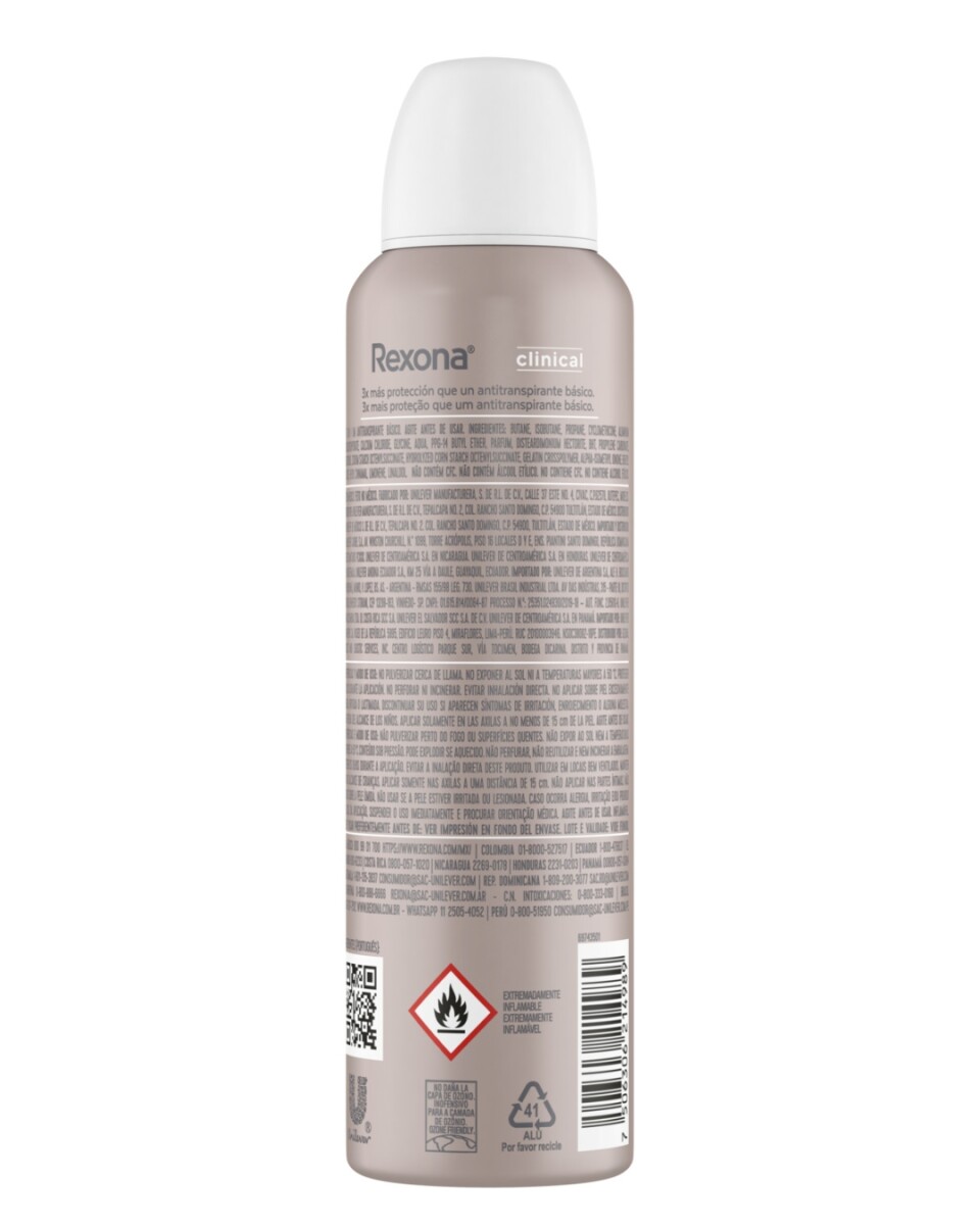 Rexona Desodorante Aerosol Clinical Classic 150ml – Protección Anti ...