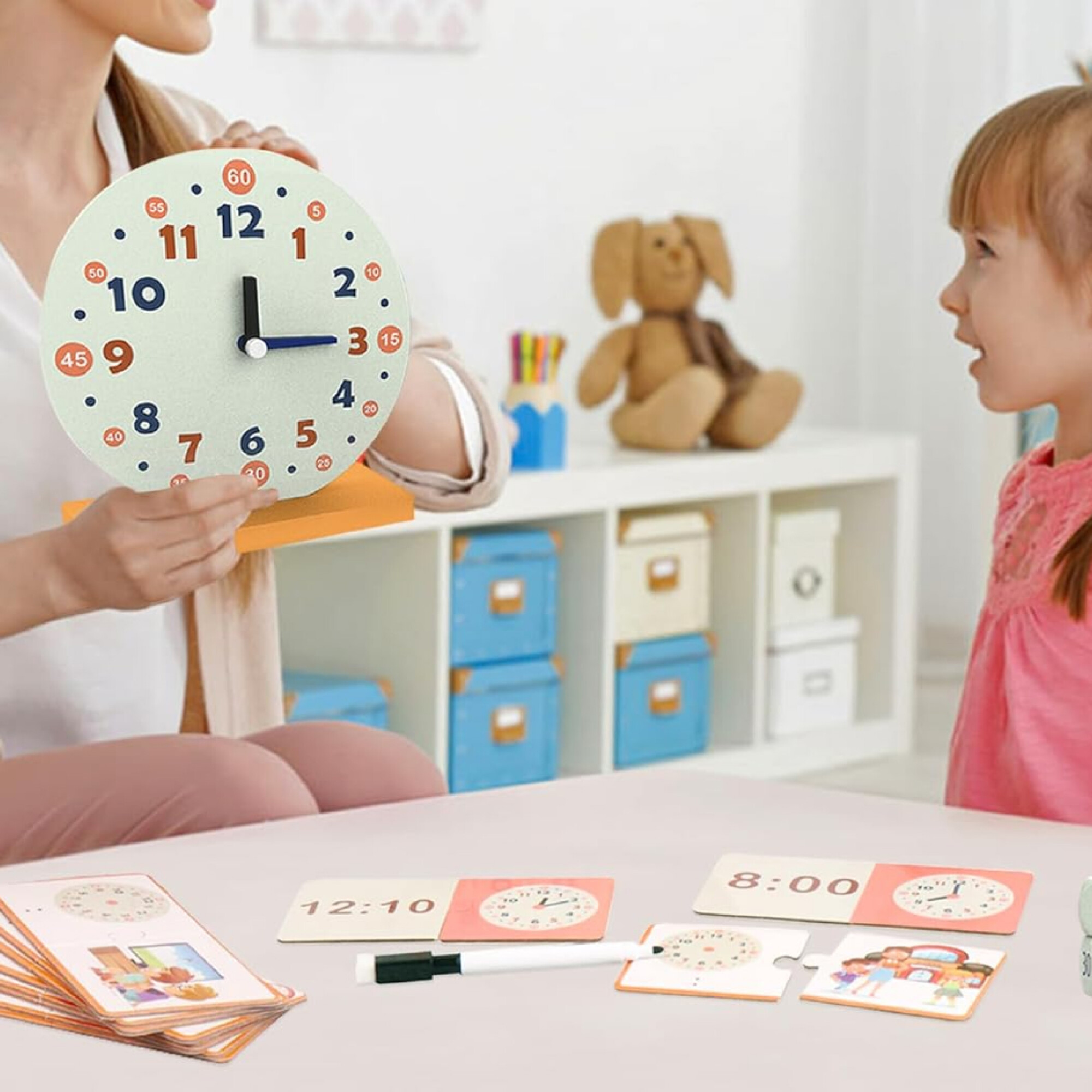 Juego de madera para aprender a leer la hora — Mis Petates