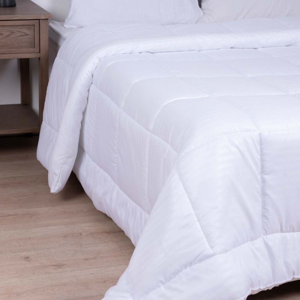 Acolchado 2 Plazas Poliester Blanco Embossed — Divino