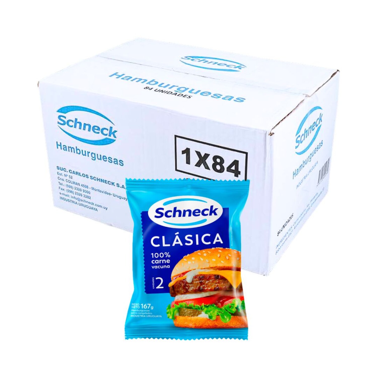 Hamburguesa Schneck - x 84 ud. — CONGELADOS.COM.UY