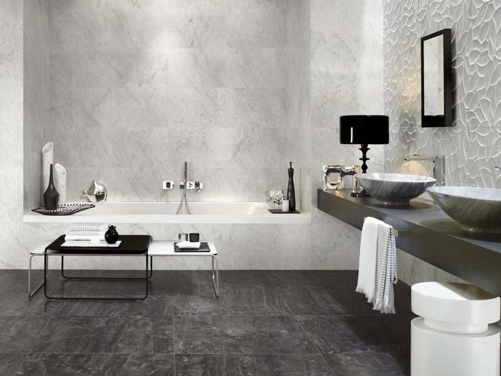 Porcelanato Blanco Marmolado 40X120Cm Piso Pared — Acher Cerámicas