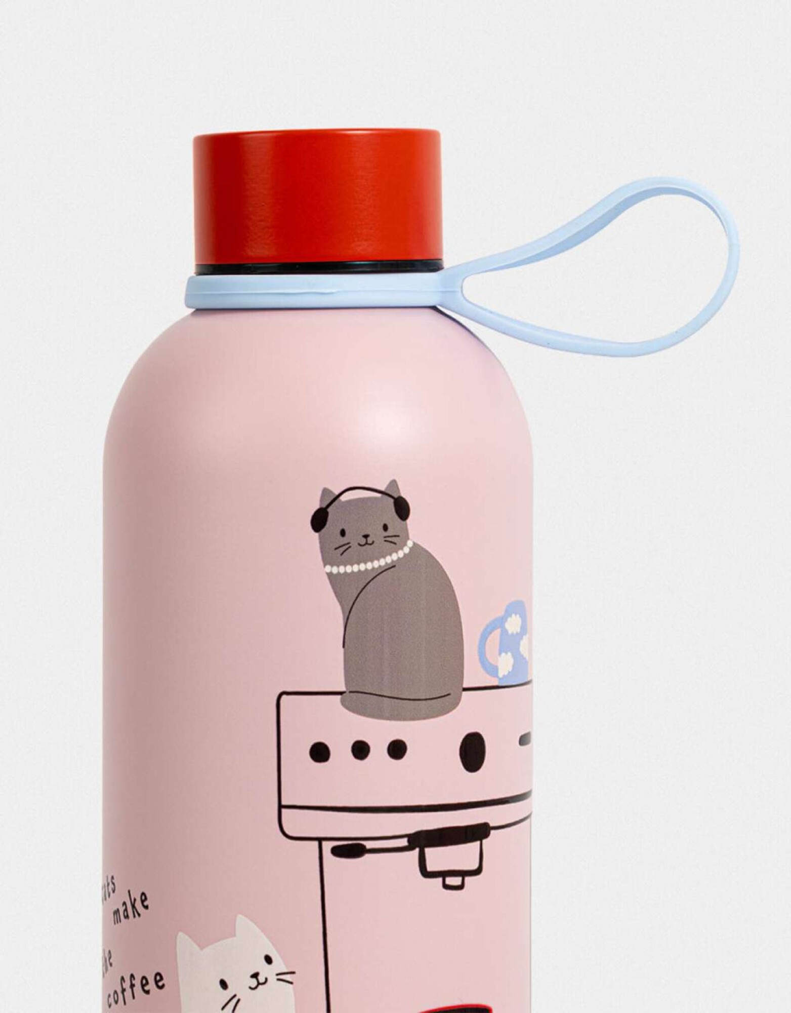 Botella De Acero De 500ml Con Strap De Silicona - Rosa Claro — Tienda ...
