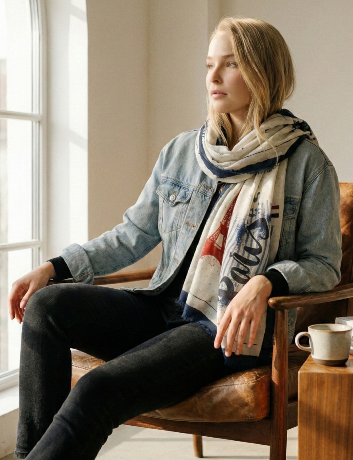 Panuelo Paris - Azul/blanco — LA OPERA