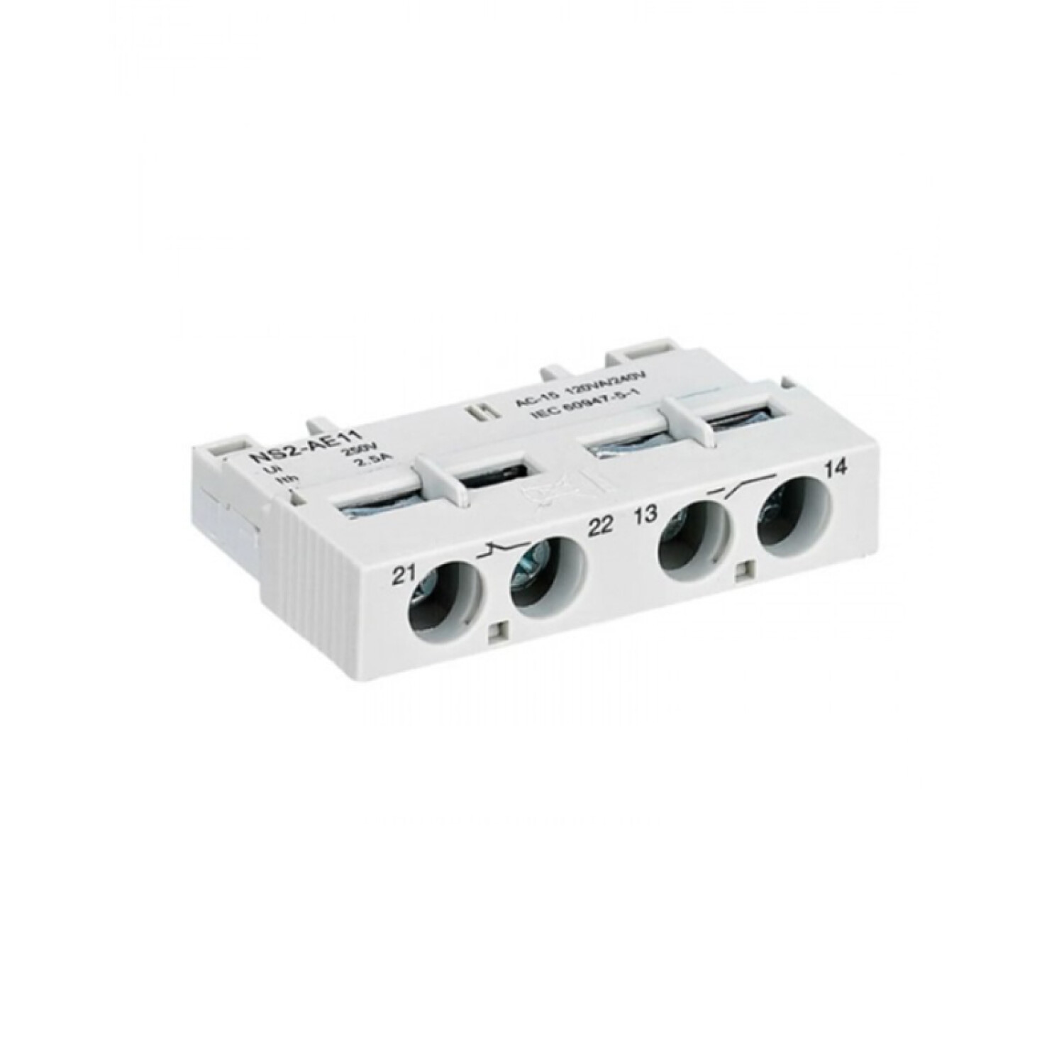 Block auxiliar frontal 1NA+1NC p/guardamotor SGV2 - CN5148 — Fivisa