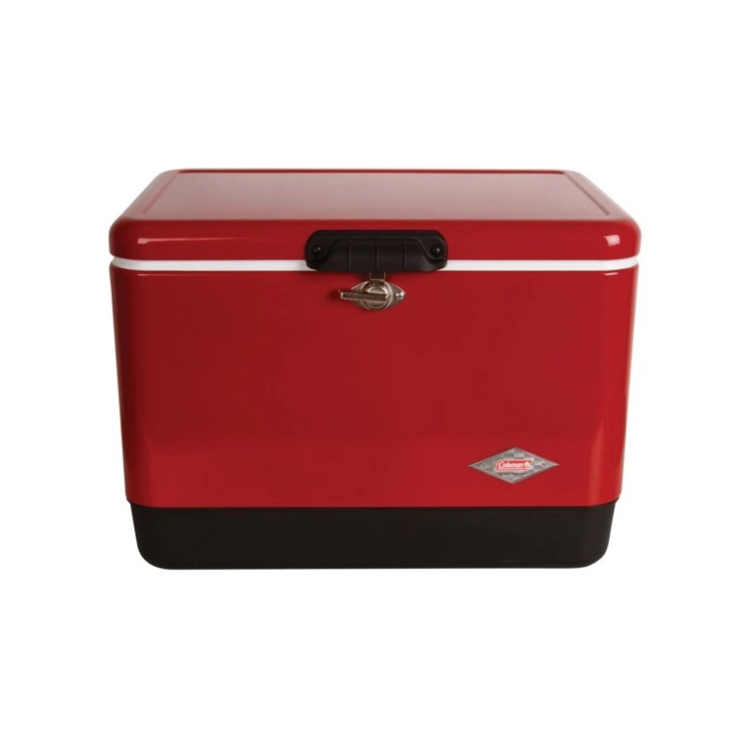 Conservadora Coleman Deluxe Acero Inox 51 L - Rojo — Bentancor Outdoor