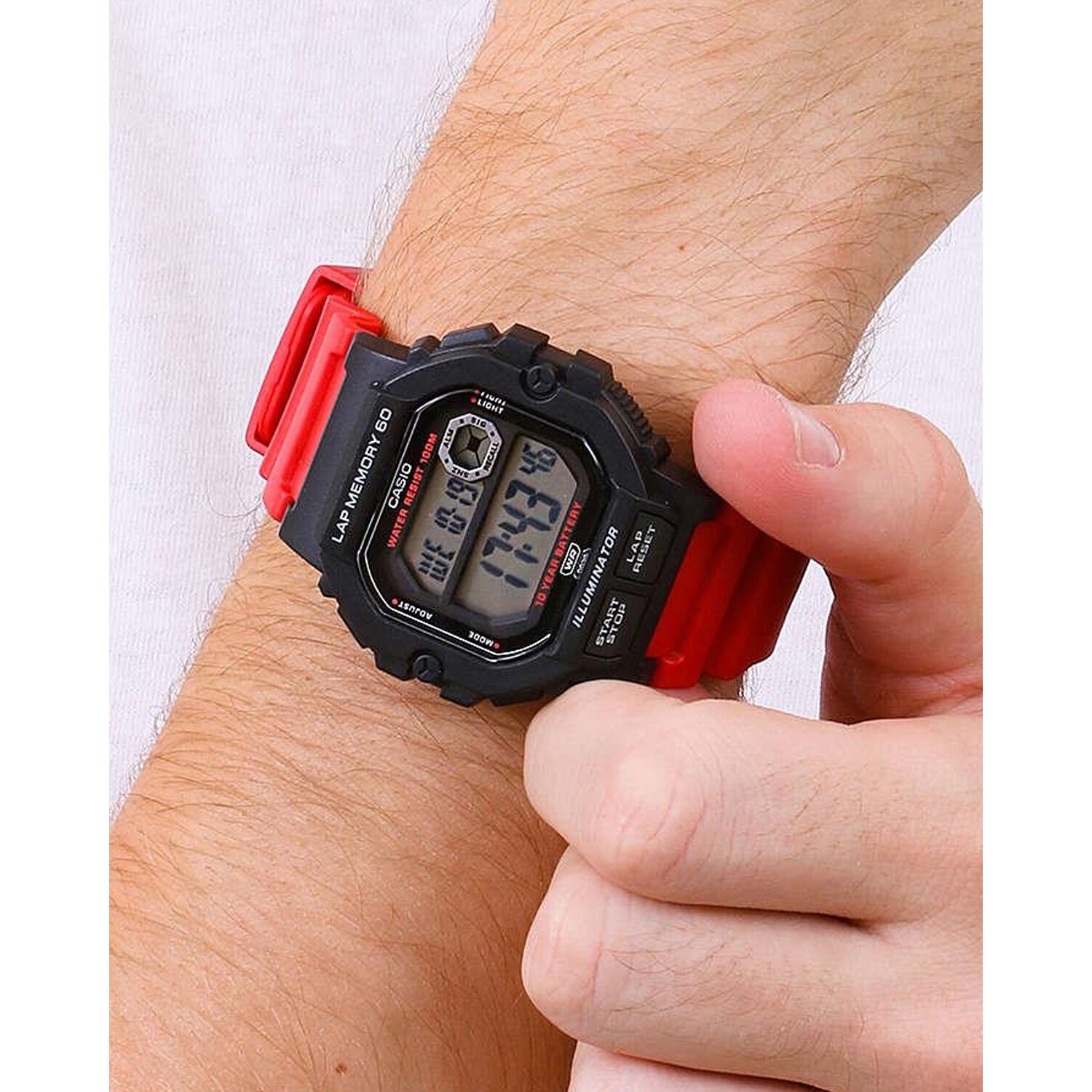 Reloj Digital Multifunción Casio WS-1400H Resistente Al Agua - Rojo ...