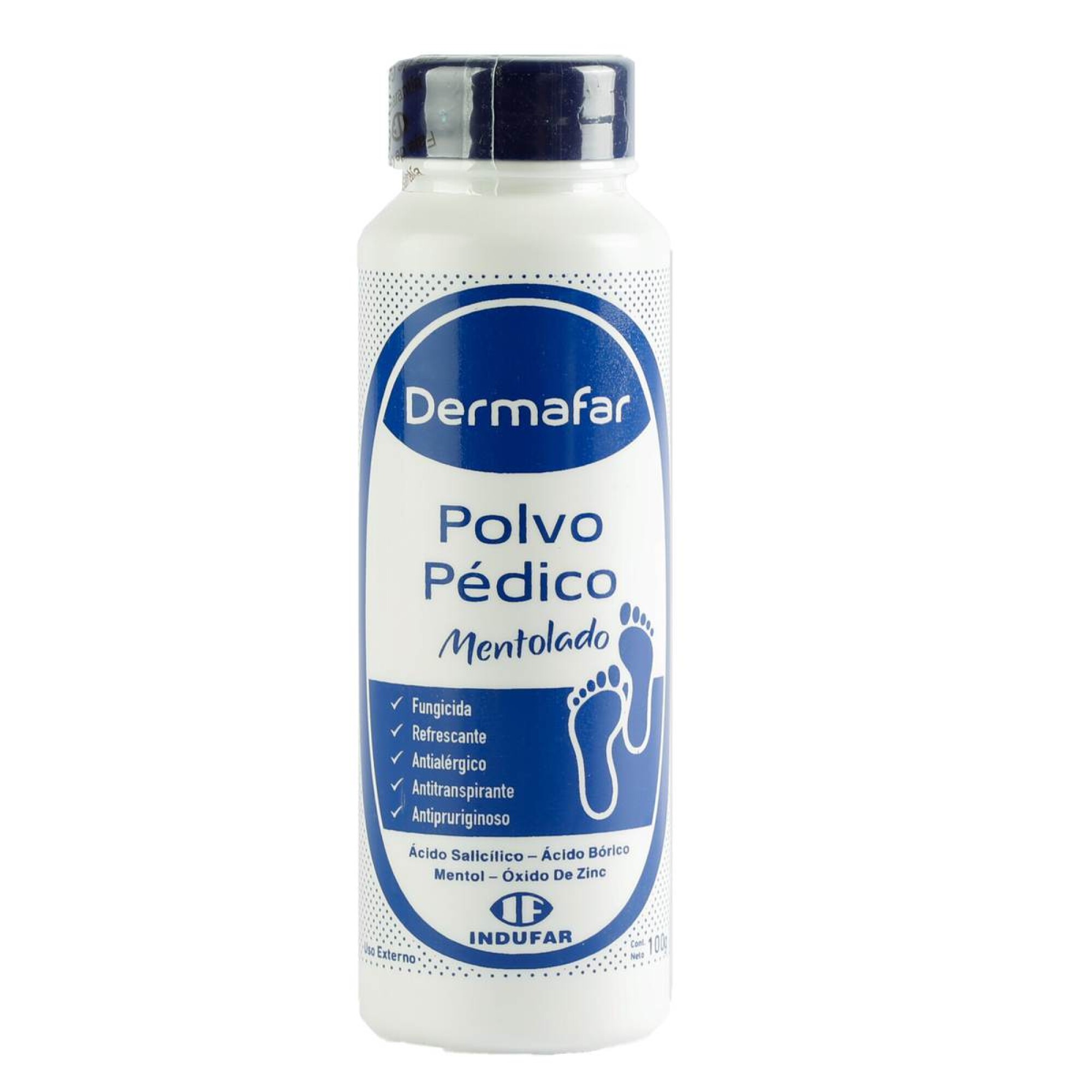DERMAFAR POLVO PÉDICO FRASCO X 100 GRAMO — Farmacenter