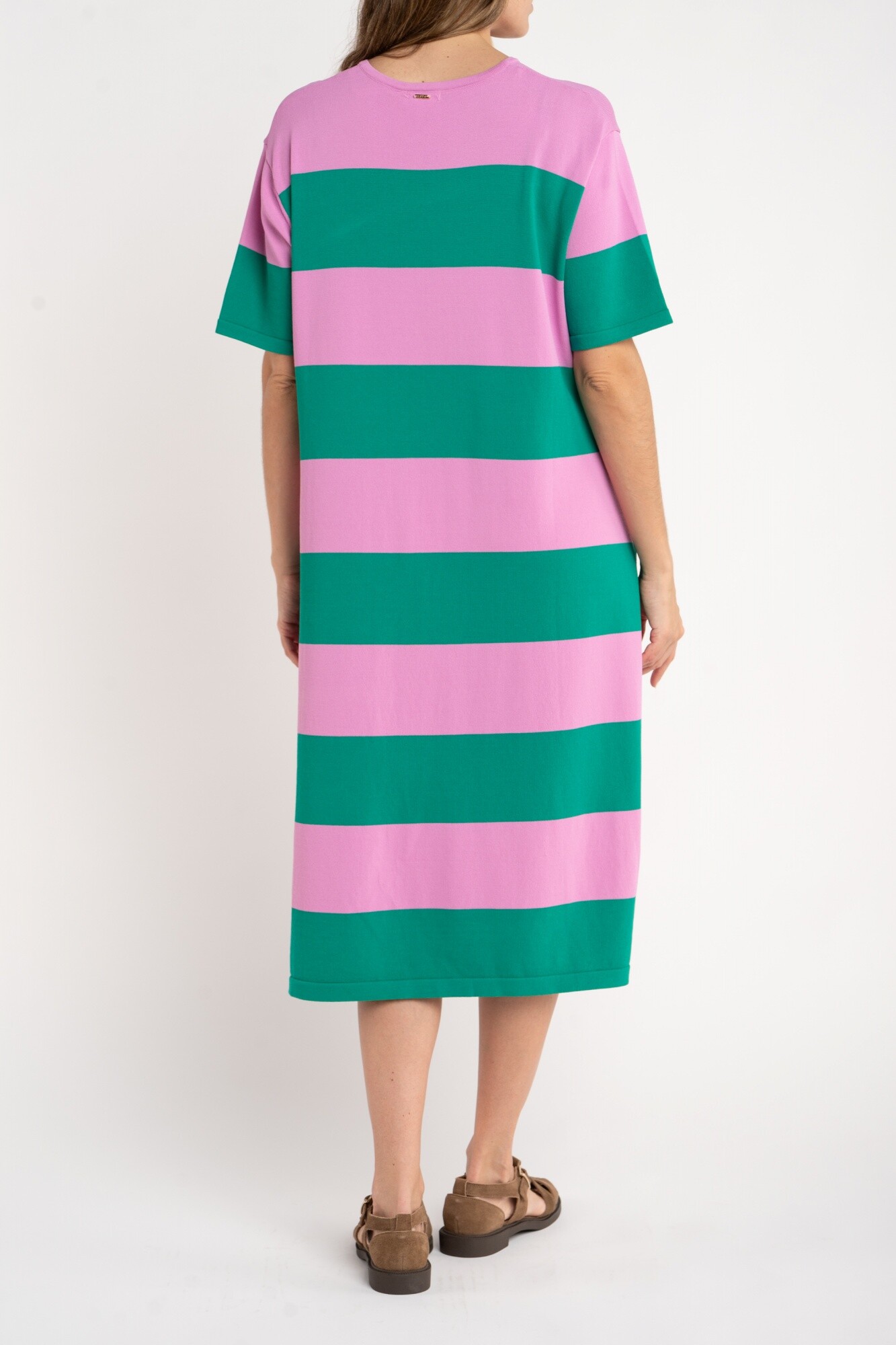 Vestido Tejido Rayado - Verde — Lemon