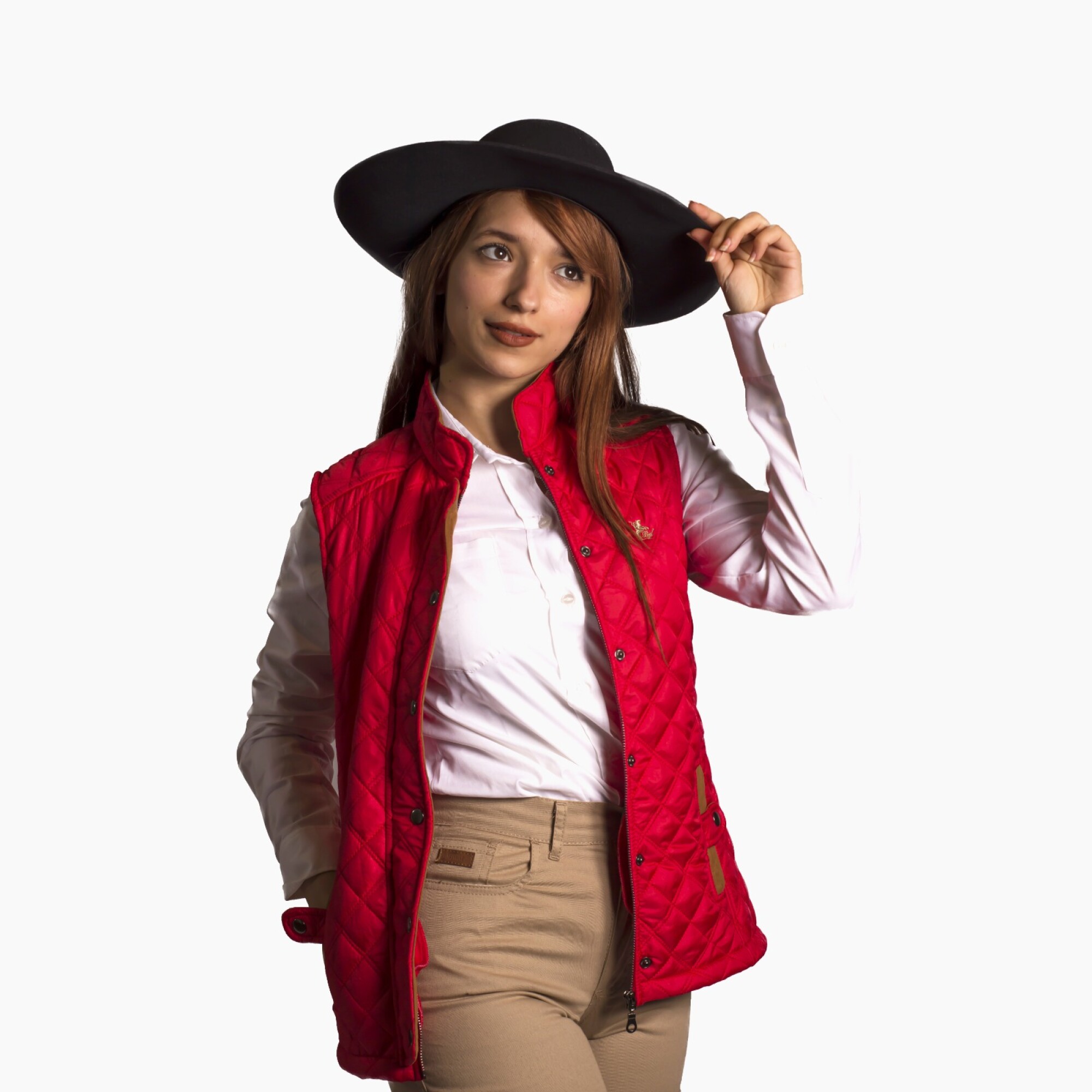 Chaleco Capitoneado Dama - Rojo — Bagual