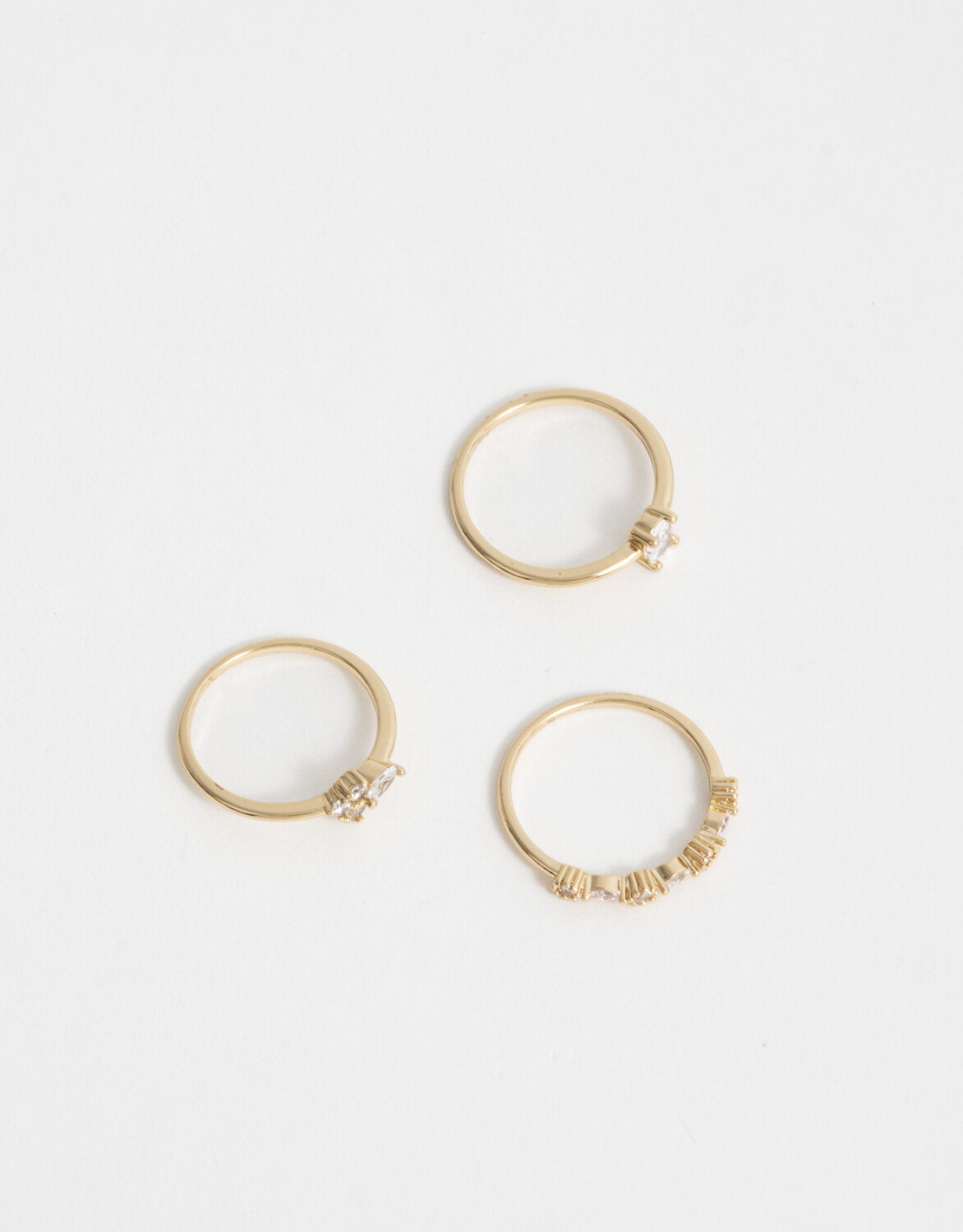 Set De Anillos Oro Zirconia — Todomoda