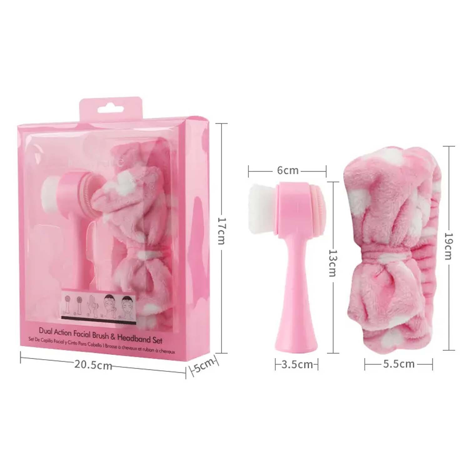 Kit limpieza facial 2pzs Vincha para Pelo y Cepillo Facial - Violeta — HTS