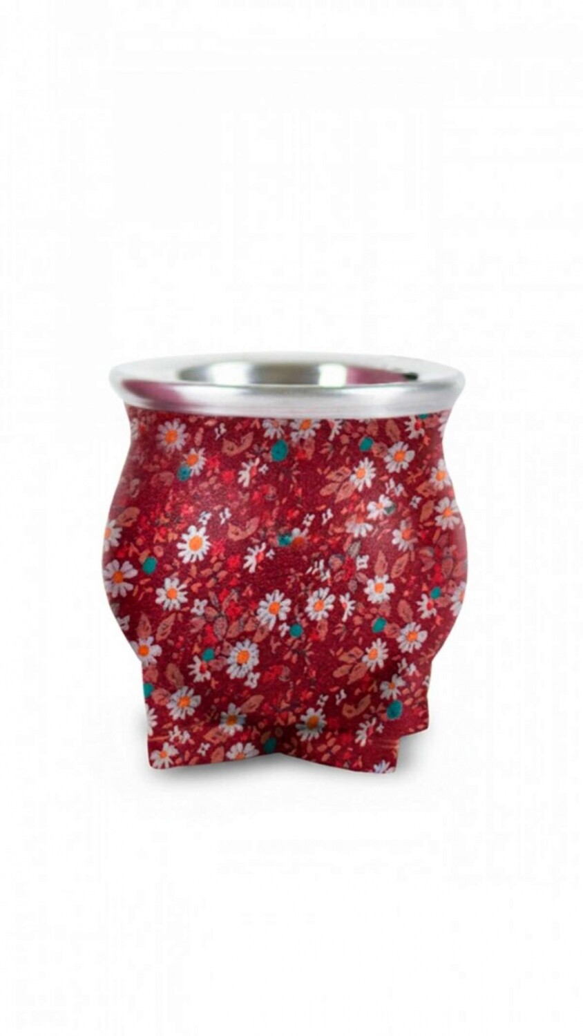 Mate de Cerámica Chico delta - Flores Bordeaux — Tienda Soy Santander